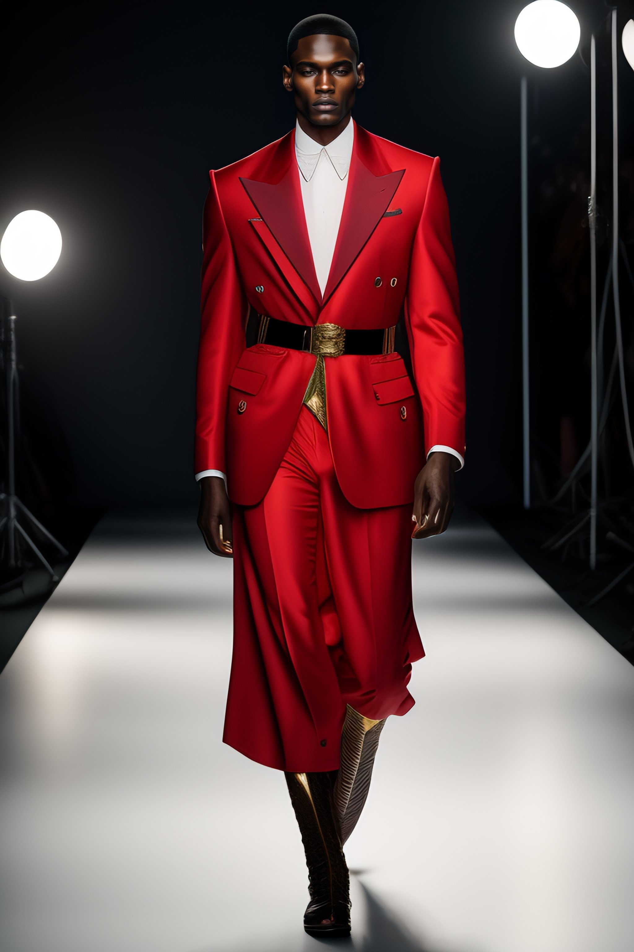 Lexica - Model wearing fashionable clothing in a studio setting