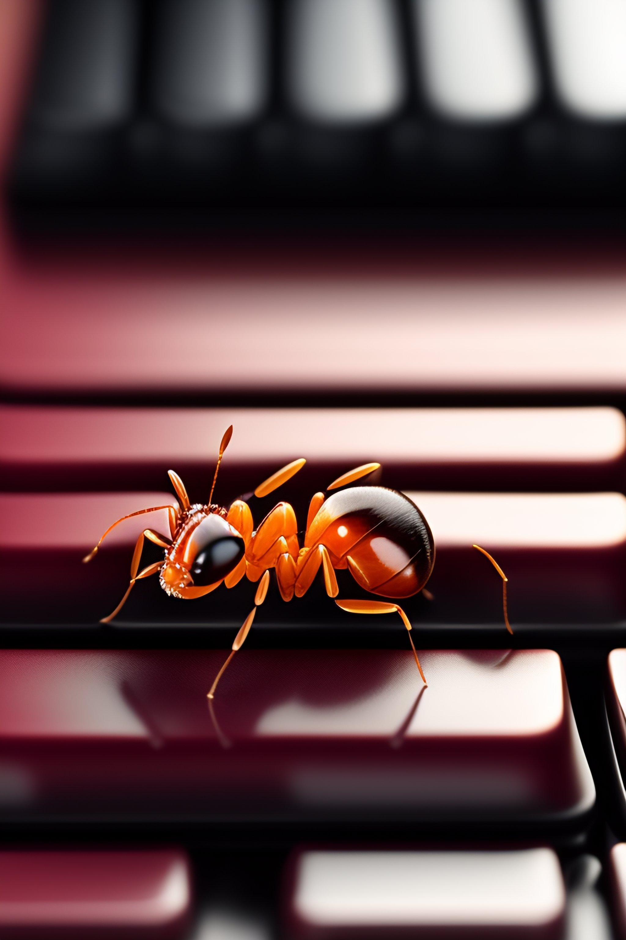 Lexica - Sketch of an ant near a key on the keyboard