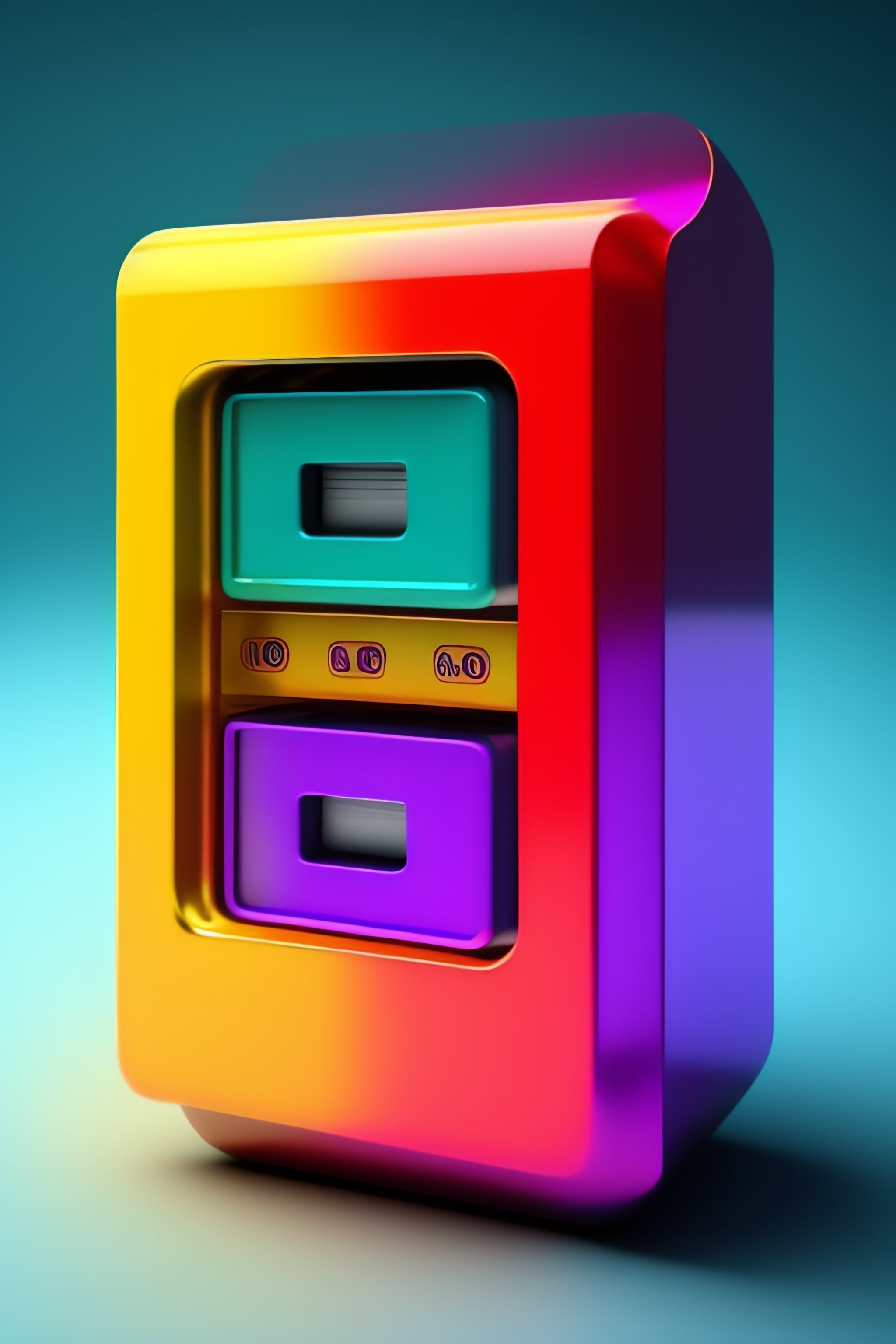 Lexica - 3 colourful anthropomorphic bank boxes, a key hovering in ...