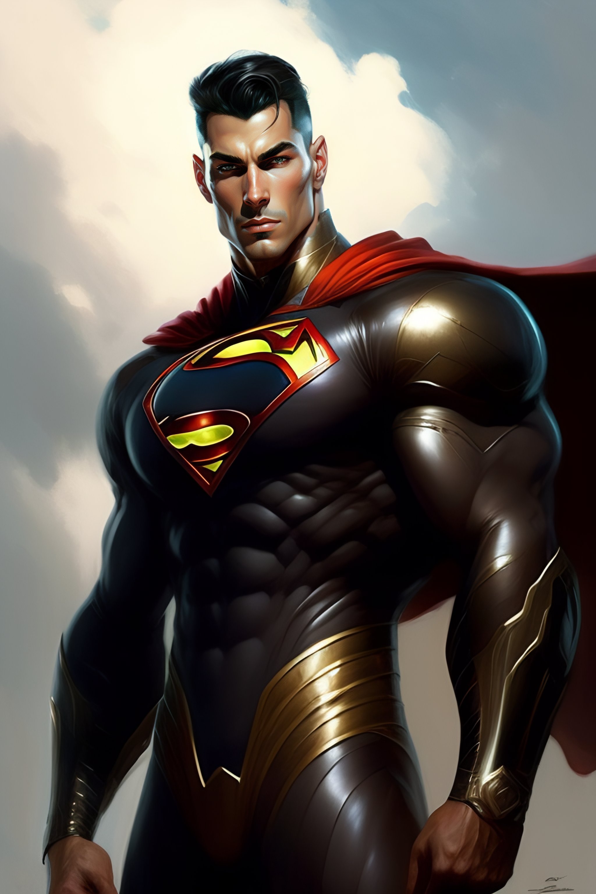 Lexica - Portrait of a super thin muscular superman, epic, tragic ...