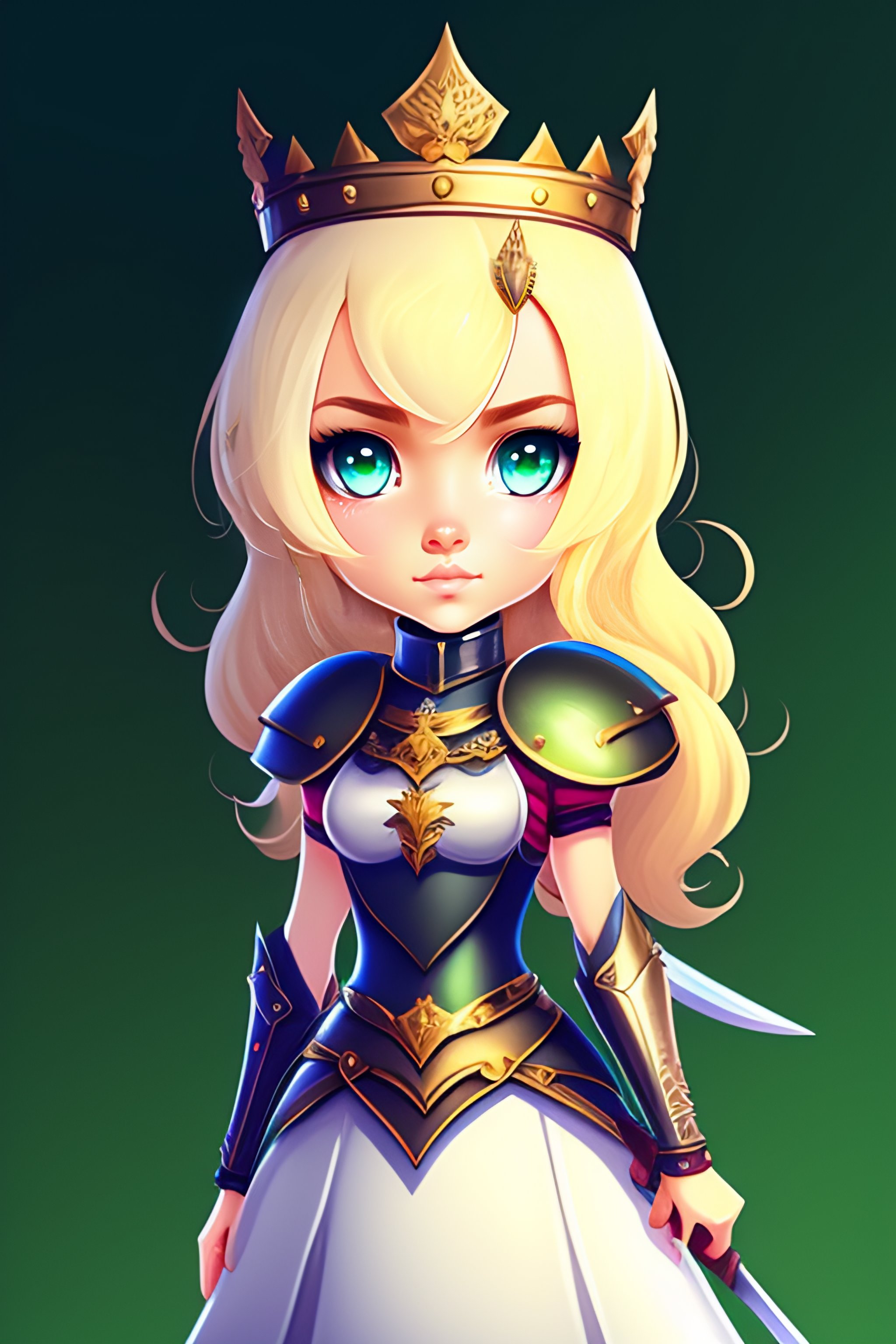 Lexica - Cute adorable chibi blonde, dark Green eyes, woman With a ...