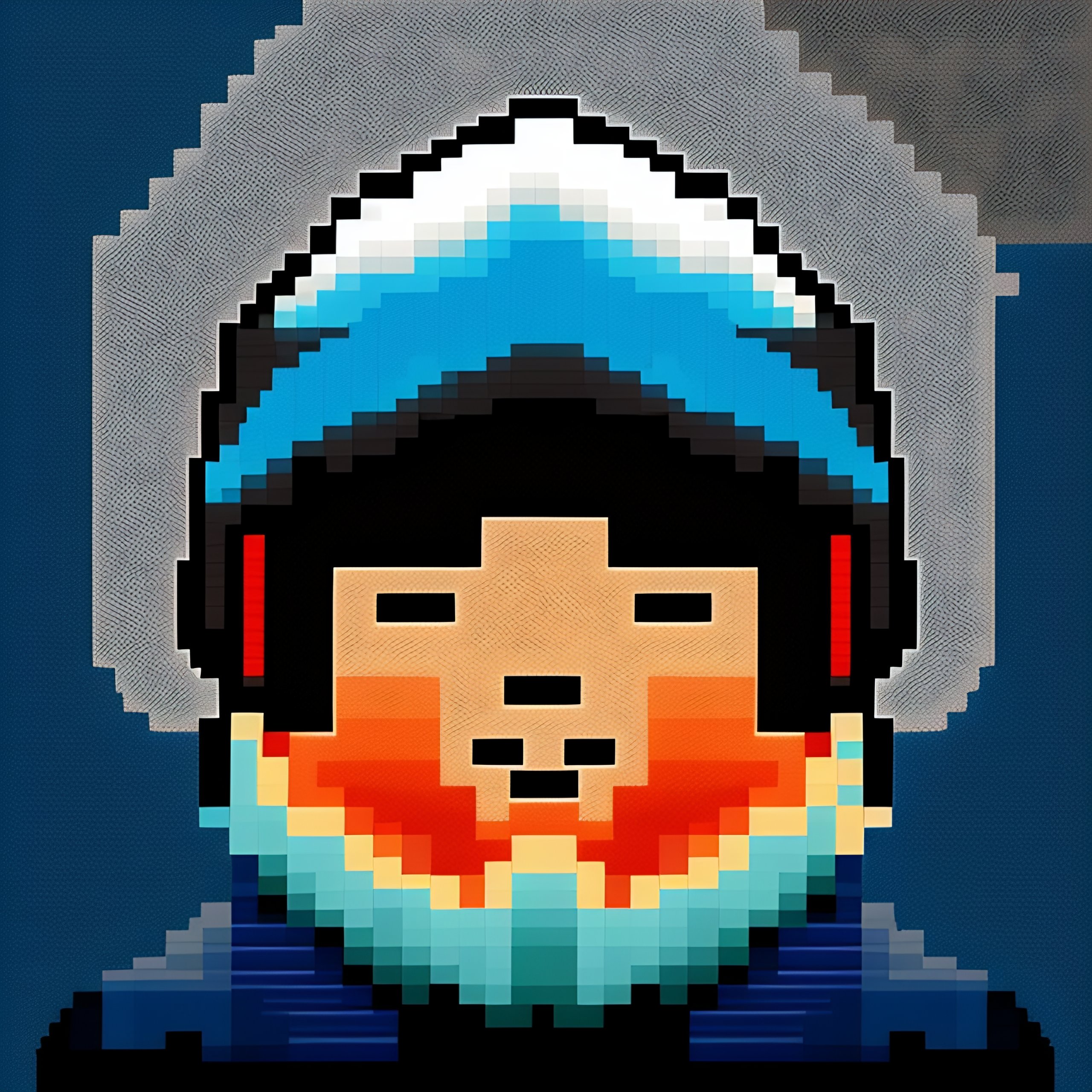 Lexica - Skier portrait in pixel art