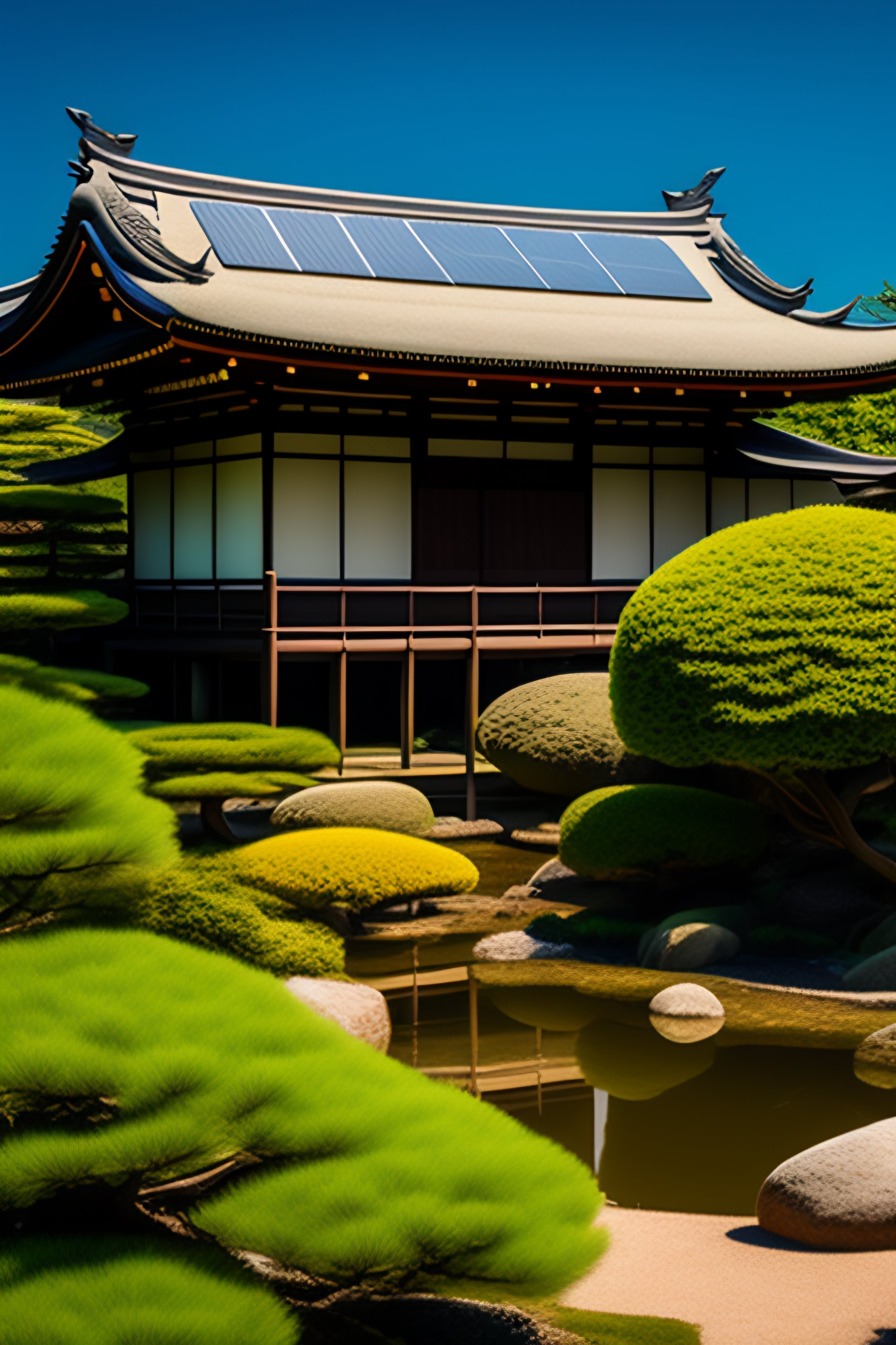 Lexica - Japanese garden with solar panels
