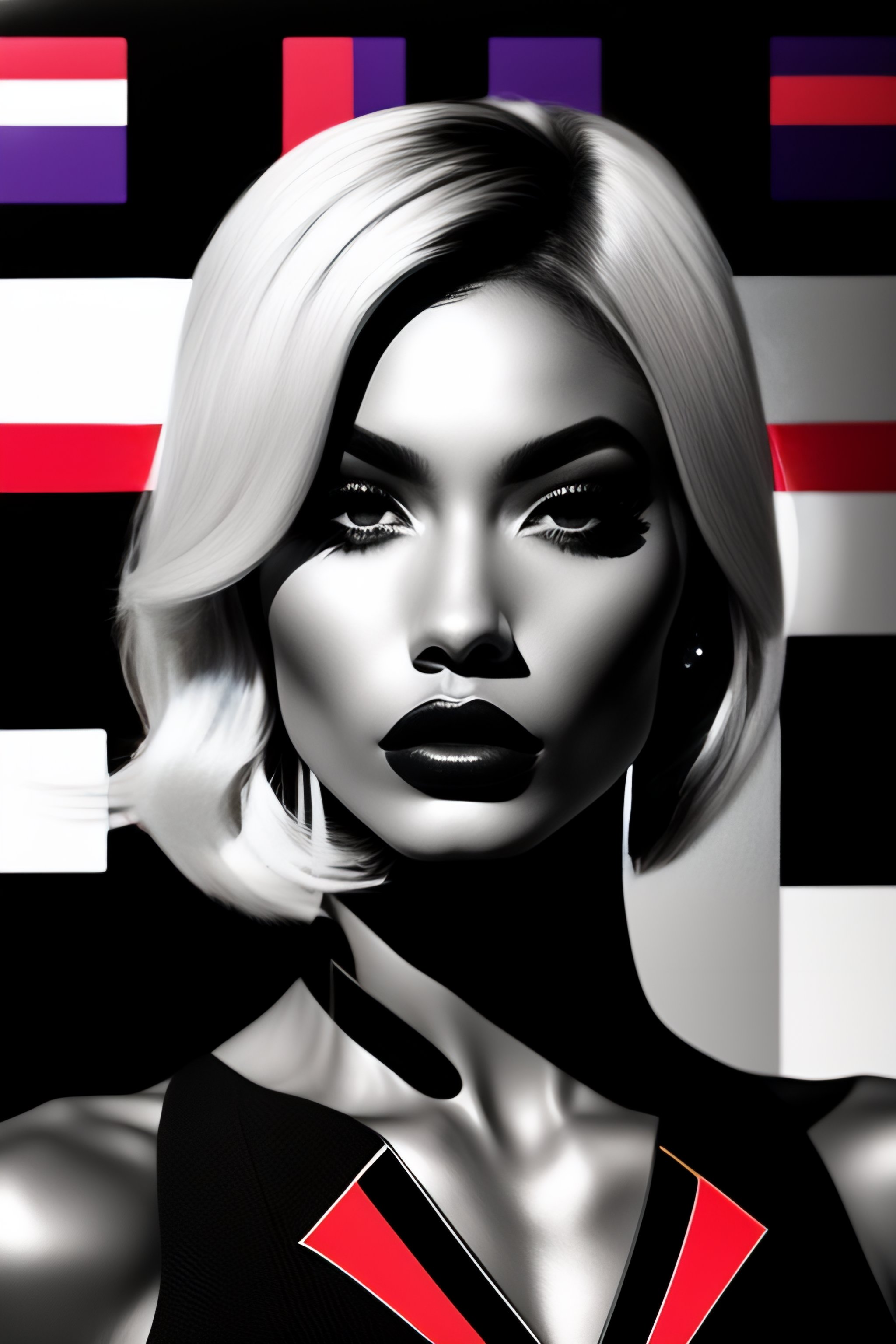 Lexica - Op art, hyper style girl portrait with the sexiest body ever ...