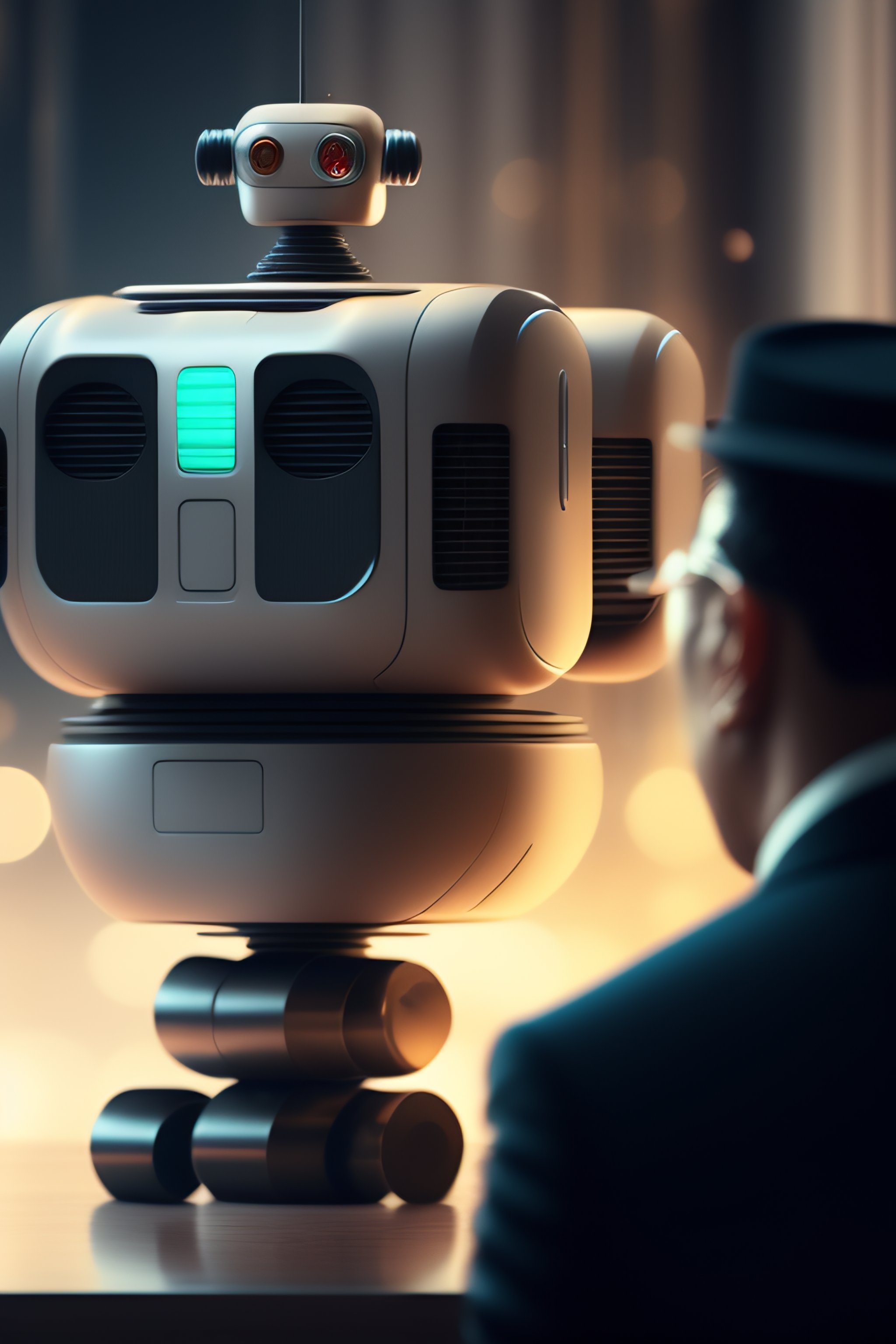 Lexica - Robot paying no attention to a man