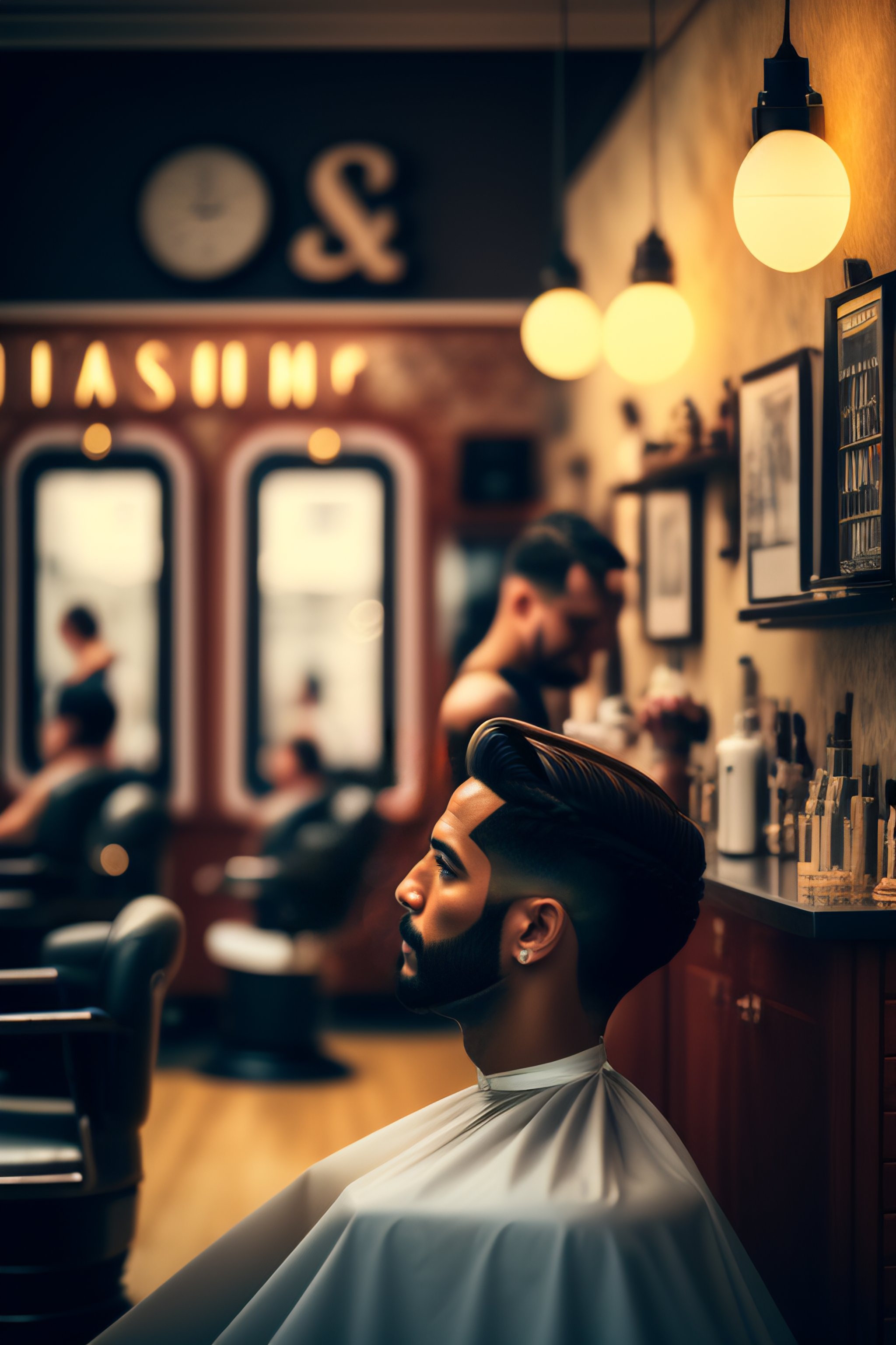 Lexica - Modern barbershop salon is vintage, 4k