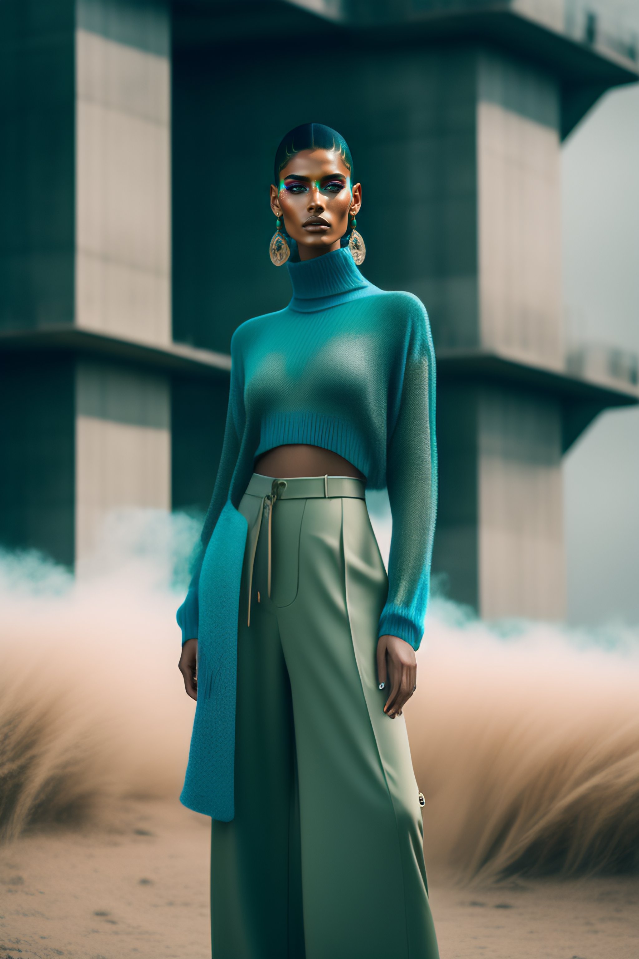 Lexica - Portrait of haute couture beautiful arab cyberpunk model with ...
