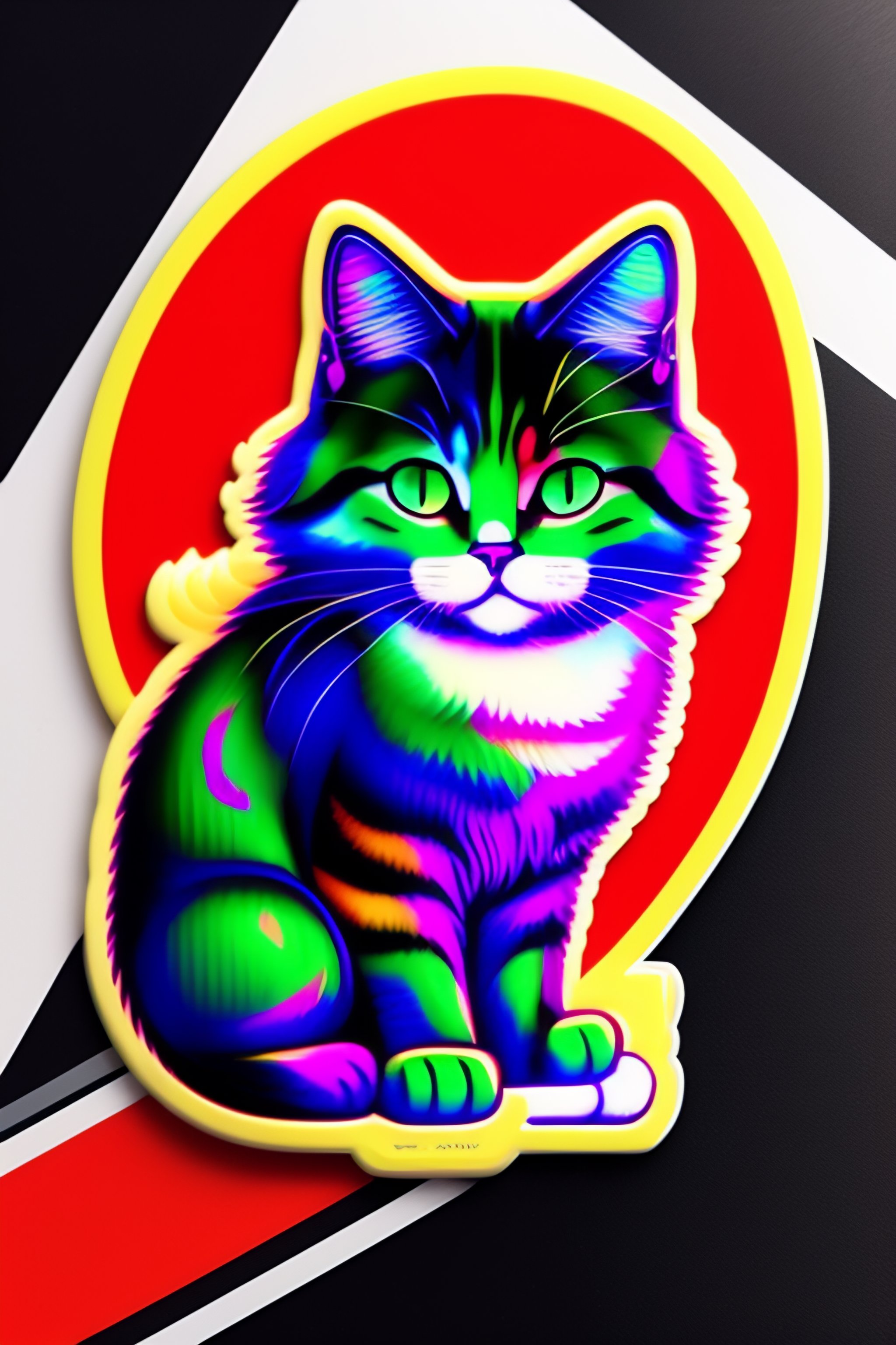 Lexica - Cute anime cat, akira 90s vibrant colors, e-sports logo sticker