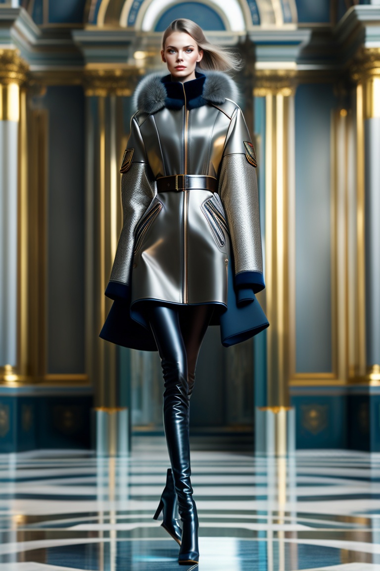 Lexica - Ultra hd! editorial, putin, female model, chrome, structured ...