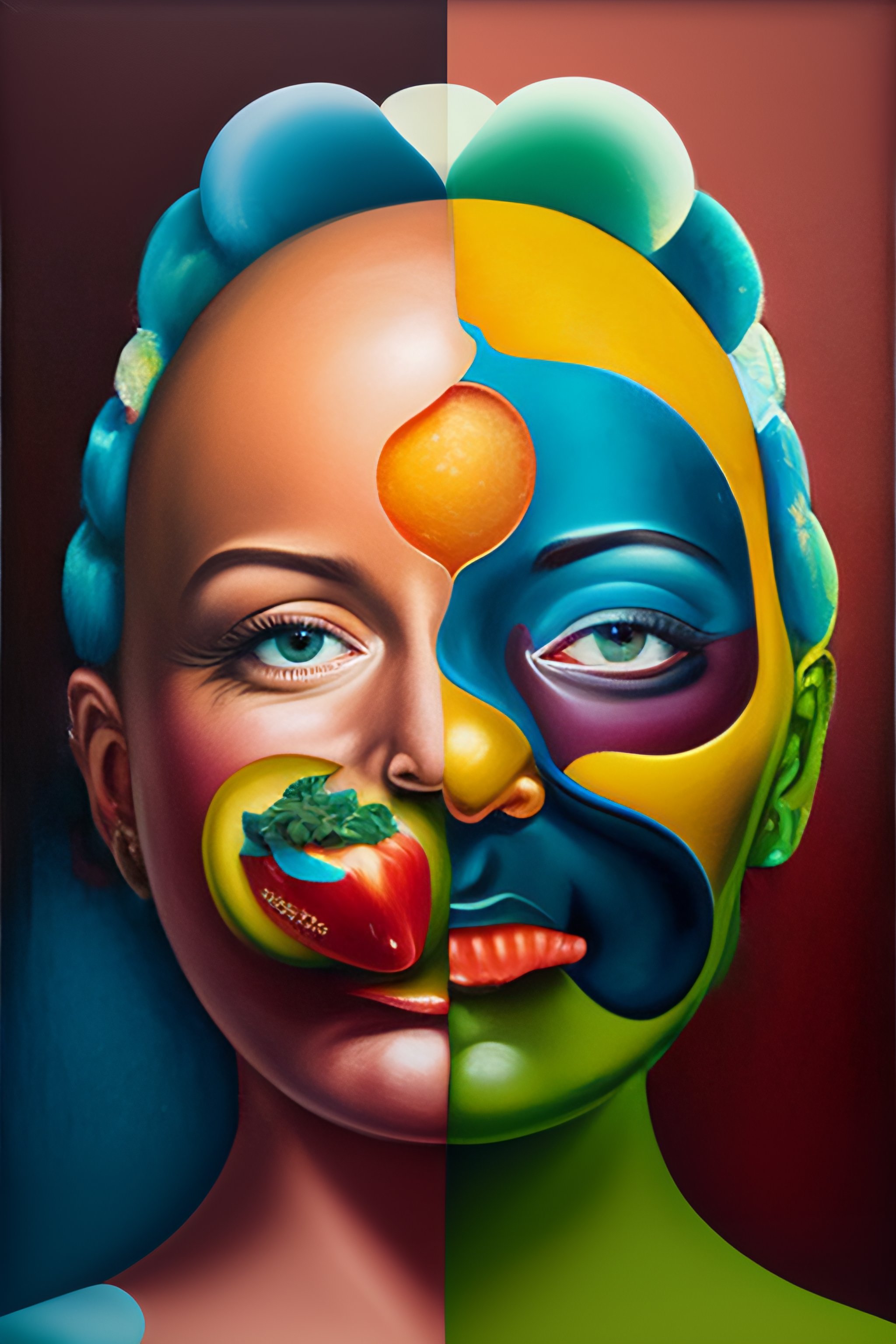 Lexica - The anatomy of a surreal junk food face, an ultrafine detailed ...