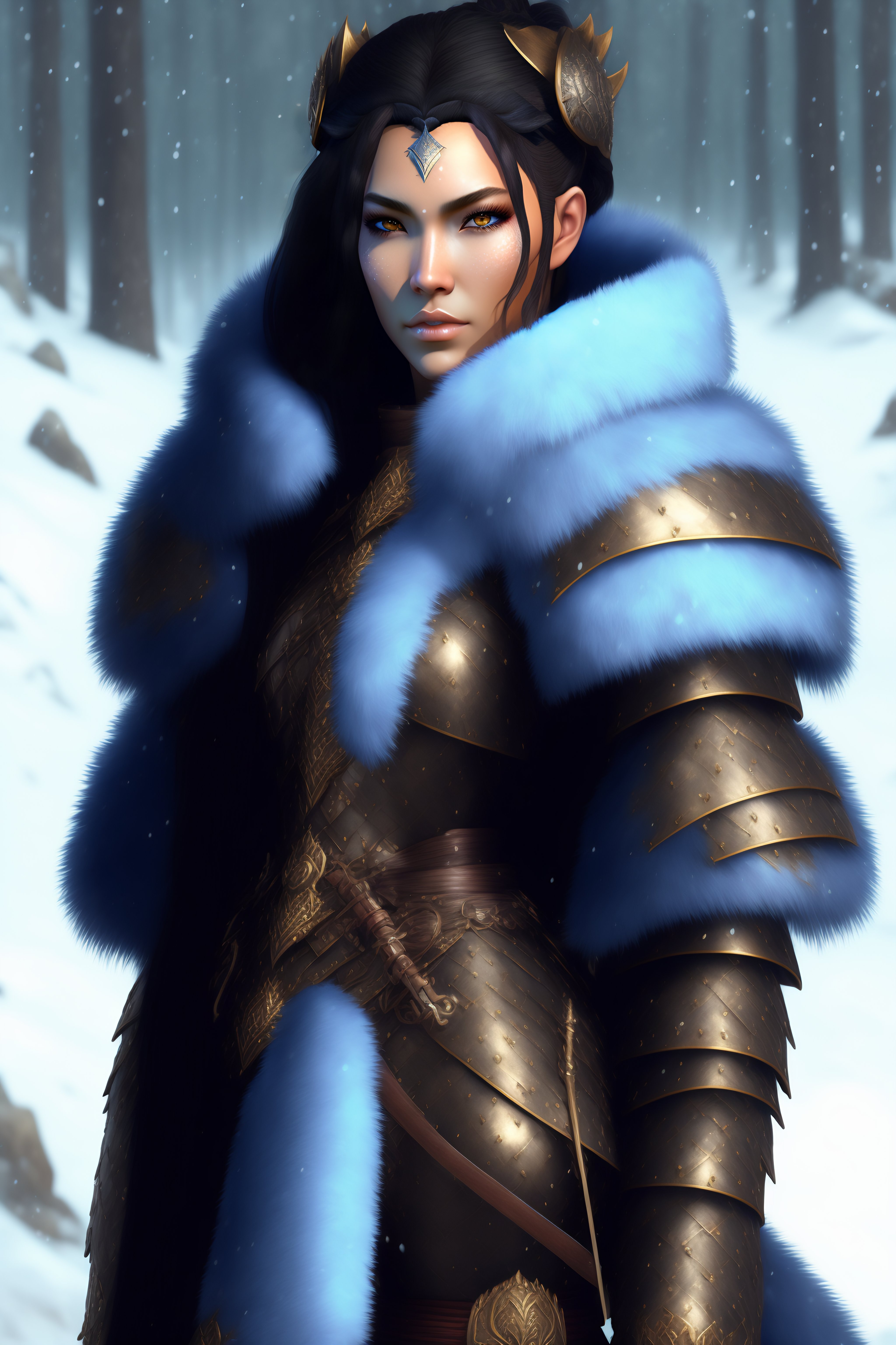 Lexica - Kislev Ice guard, fur armor, winter armor, fantasy, woman ...