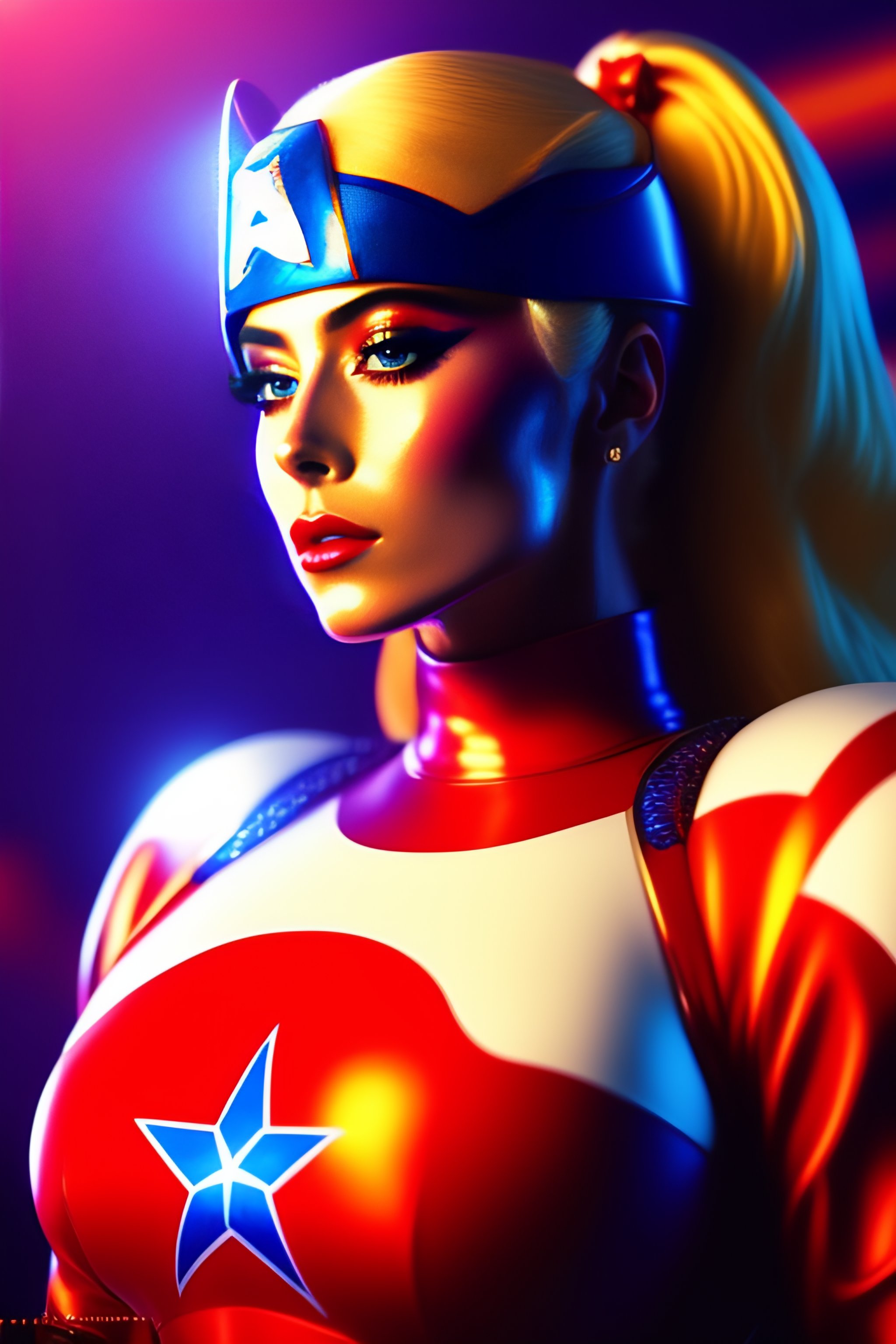 Lexica - Vintage 90's anime style, lady gaga as captain america blender ...