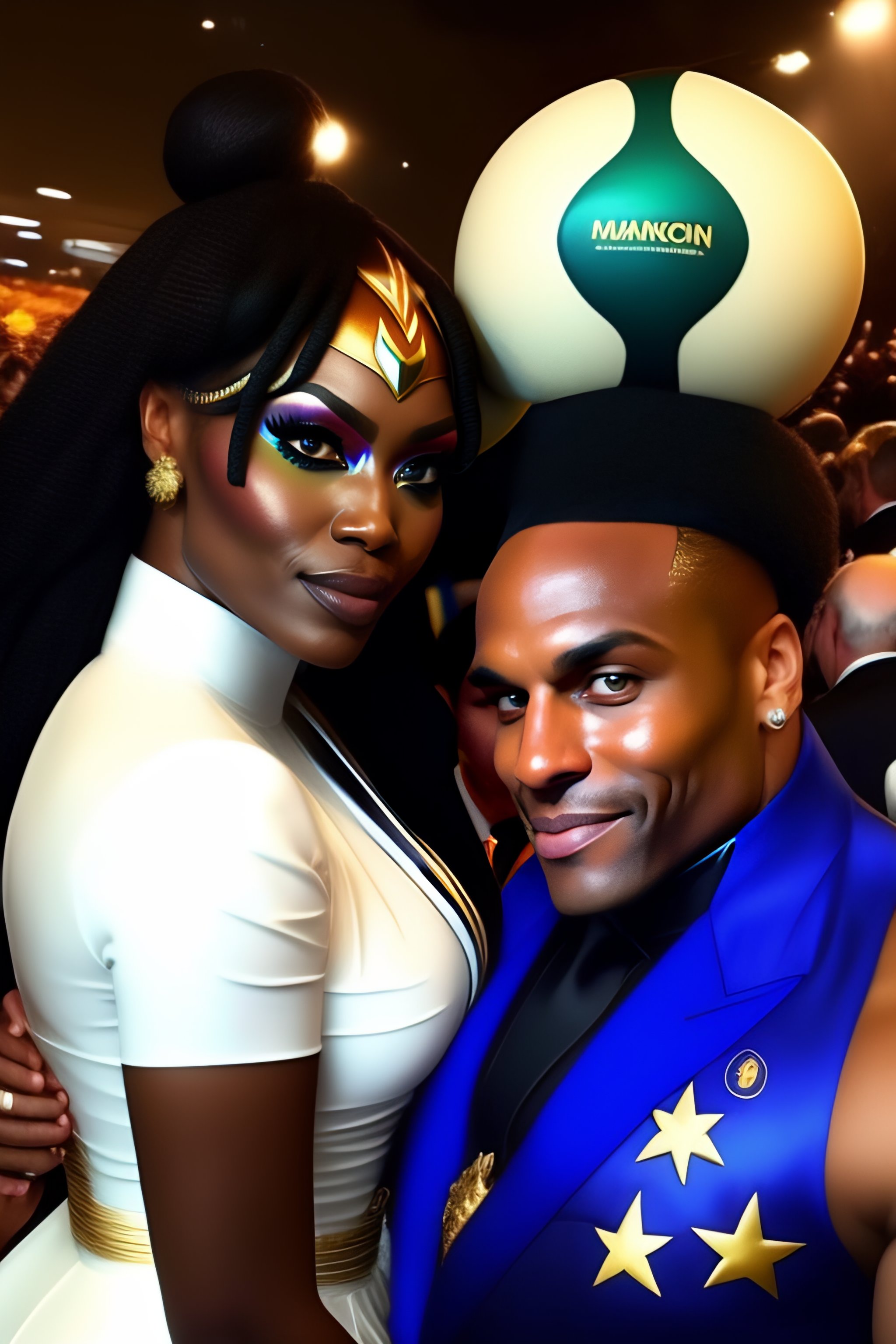 Lexica - Macron with cosplay Illaoi league of legends character