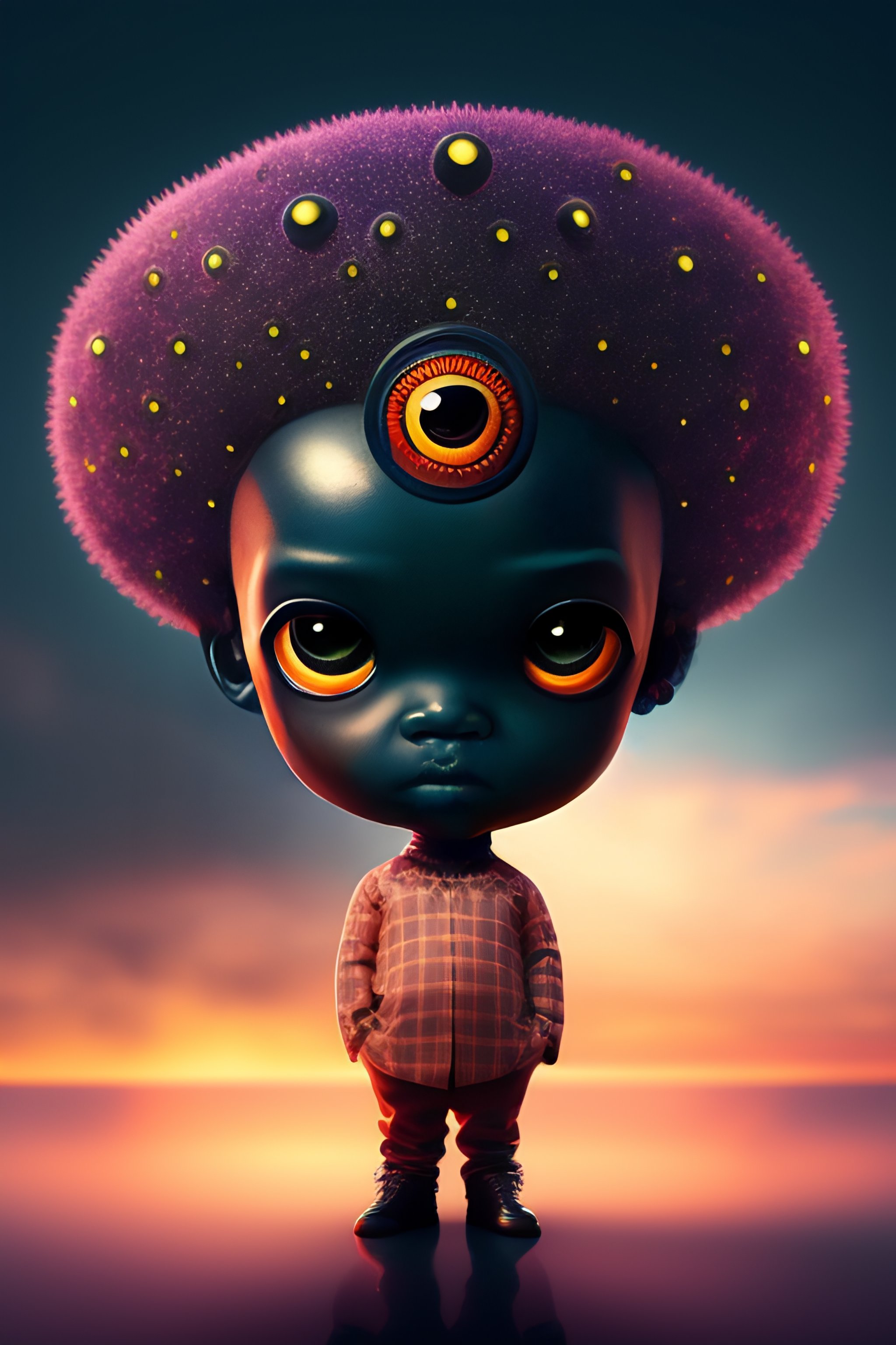 Lexica - Imaginary man who is only a very large bald head covered with ...