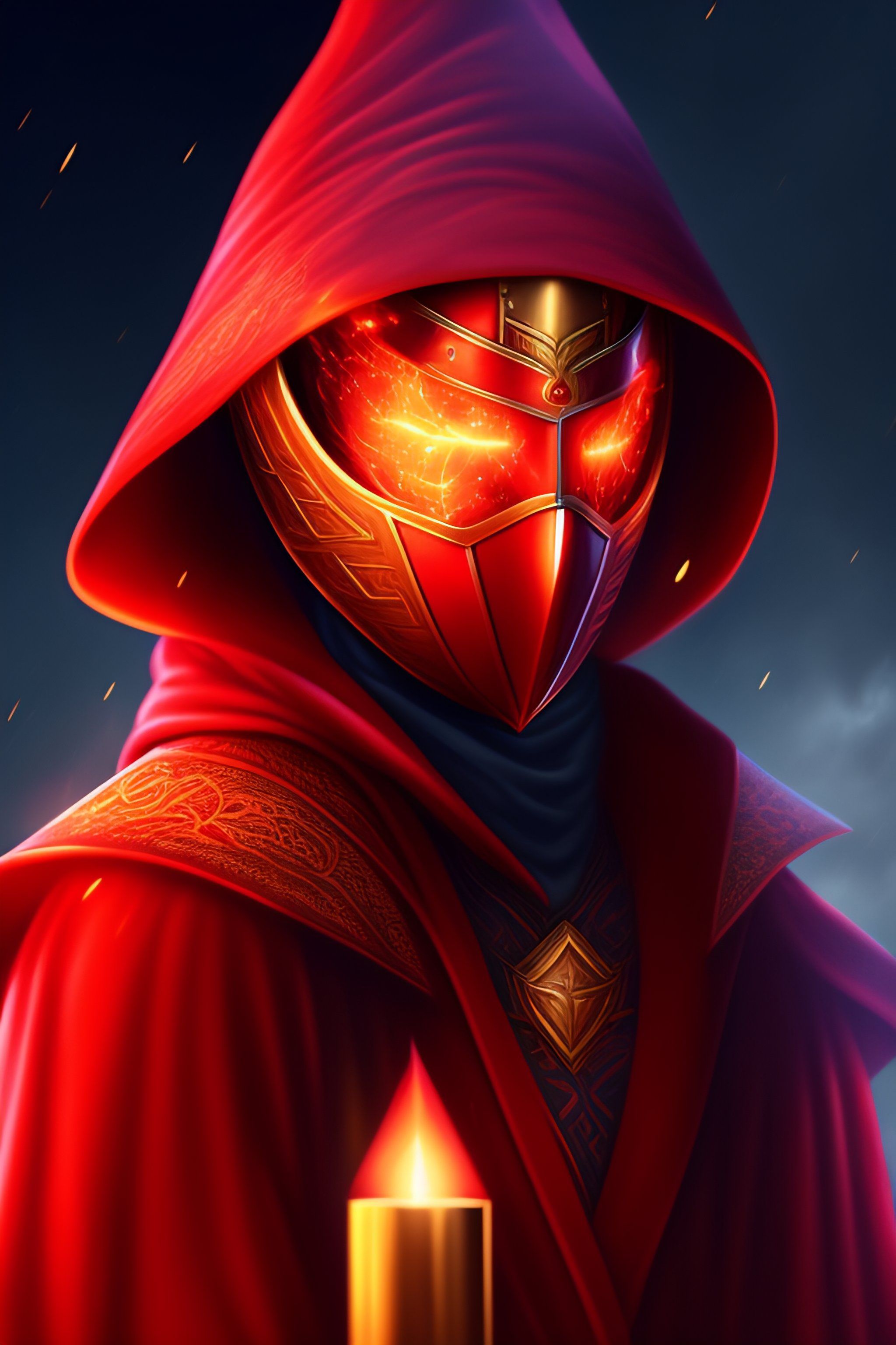 Lexica - Mysterious masked wizard with many smbols on clothing and ...