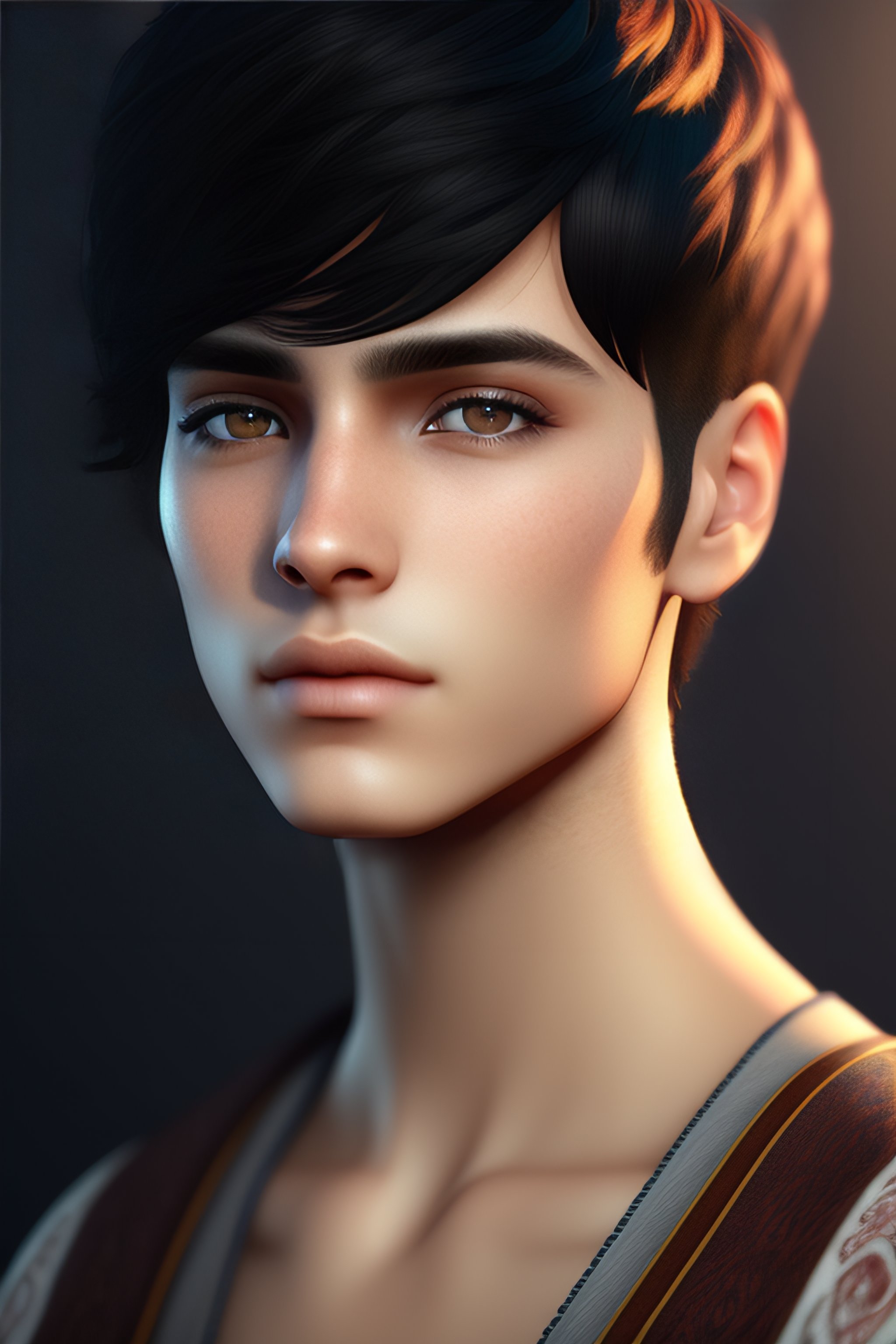 Lexica - A feminine boy with short dark hair, emo, photorealistic, 8 k ...