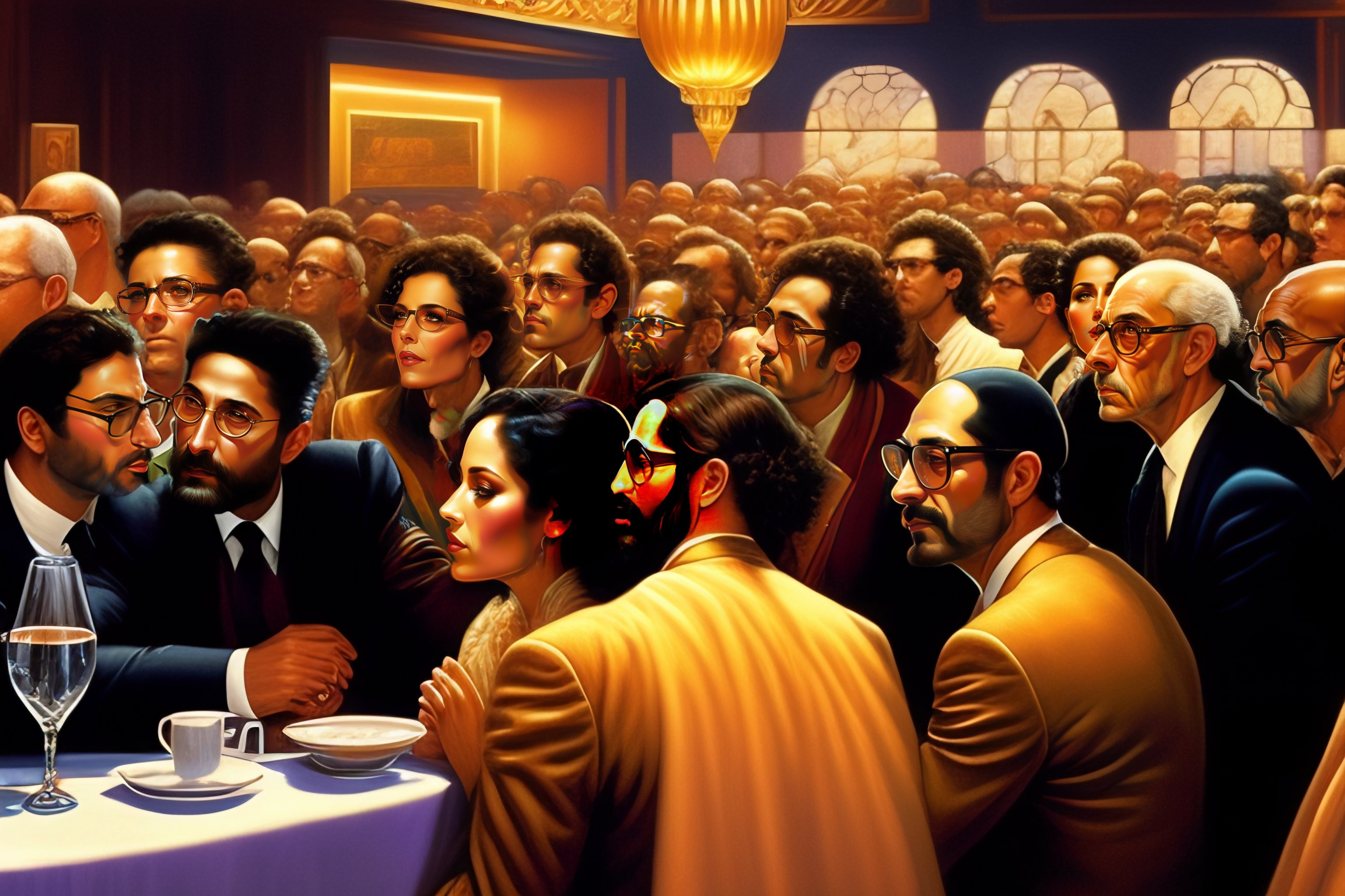 Lexica - Picture of a modern synagogue on the Sabbath, crowded with ...