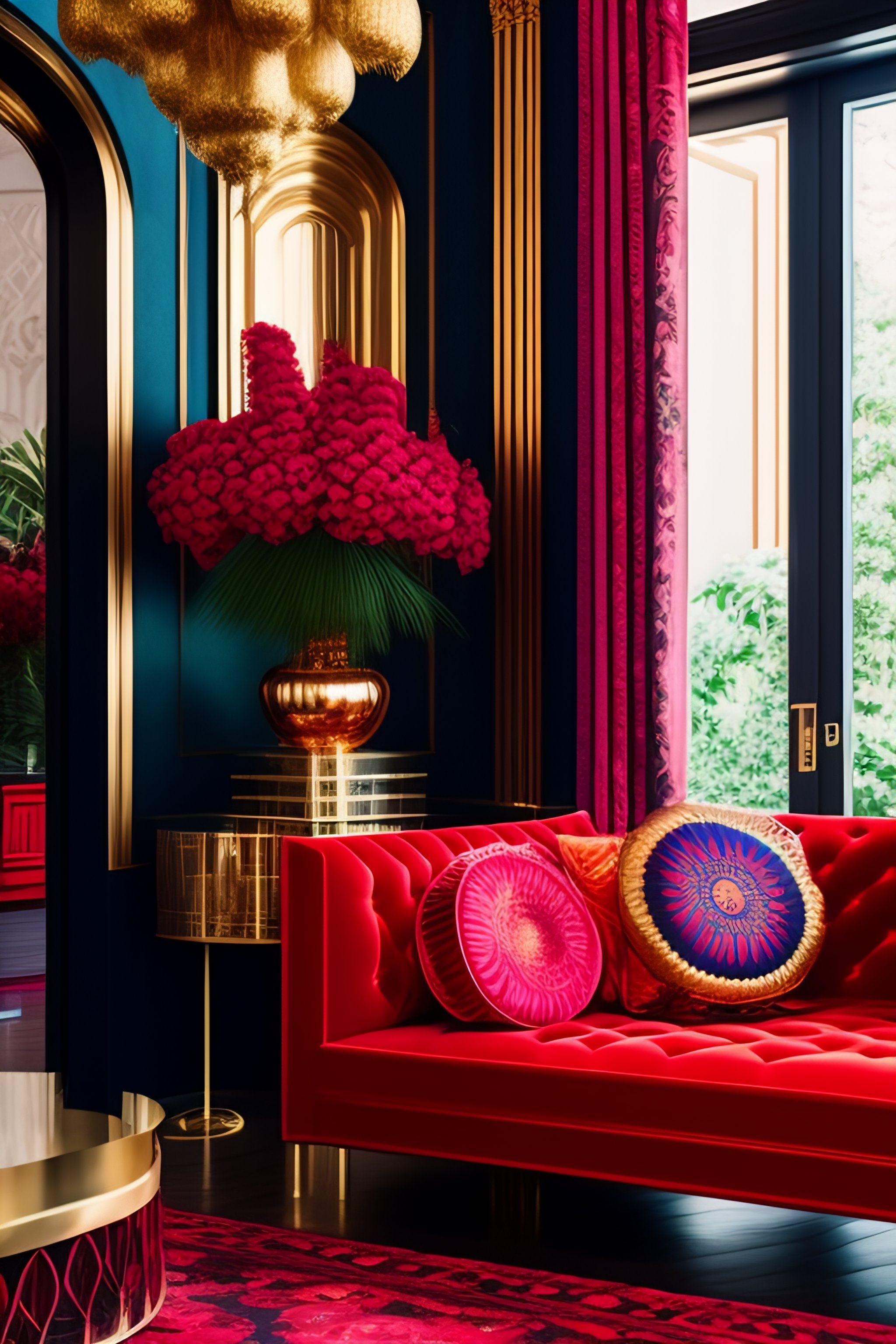 Lexica - Photo by Architectural Digest: Maximalist red {vaporwave ...