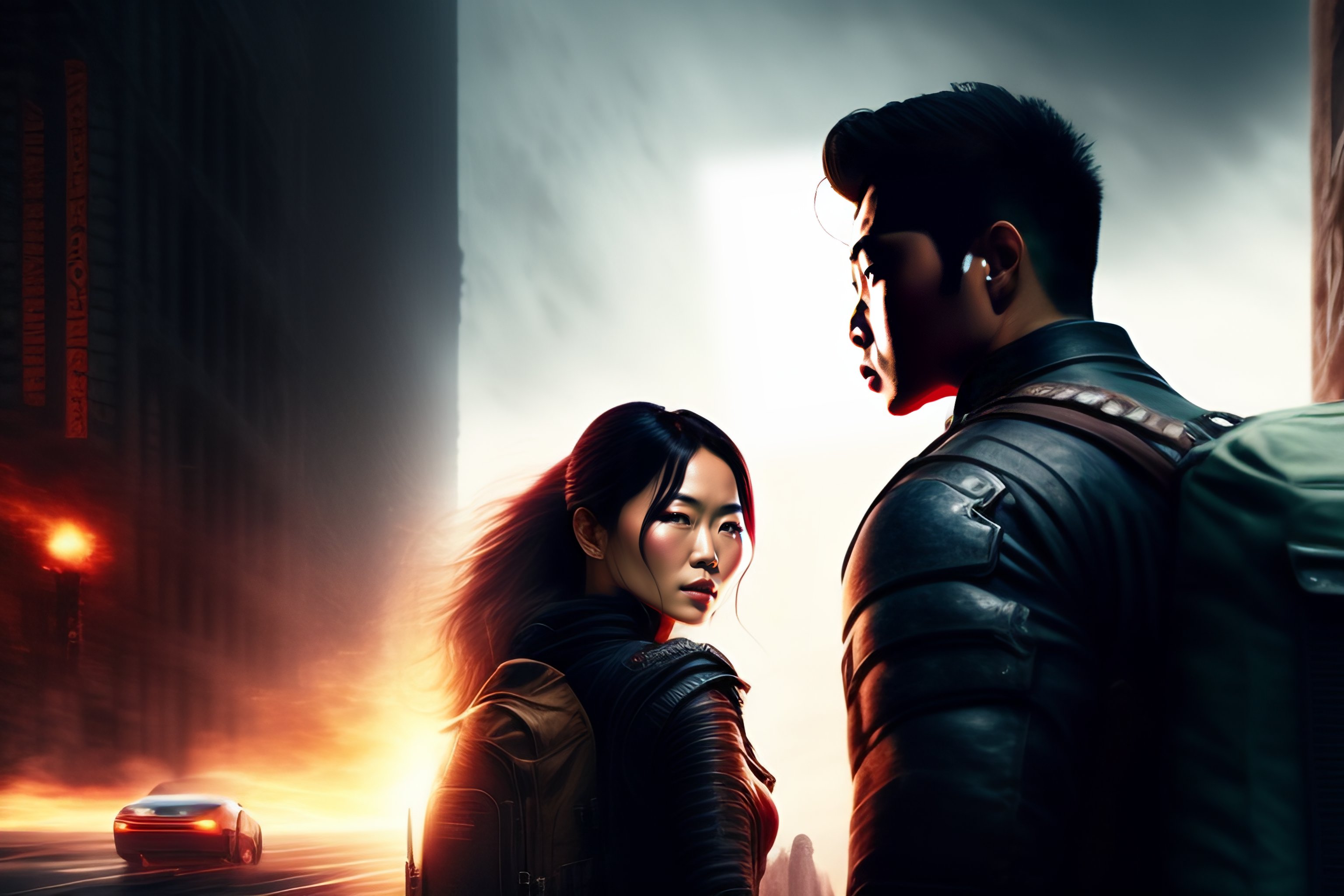 Lexica - A gatekeeper who blocks a woman trying to escape. apocalypse ...