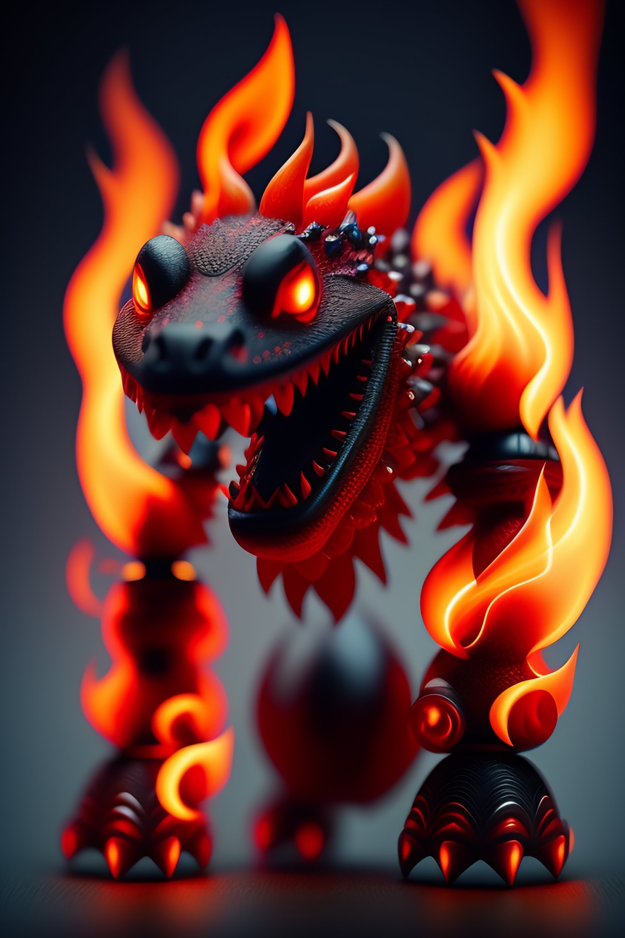 Lexica - Flame antropomorphic monster shaped as marionette, flames ...