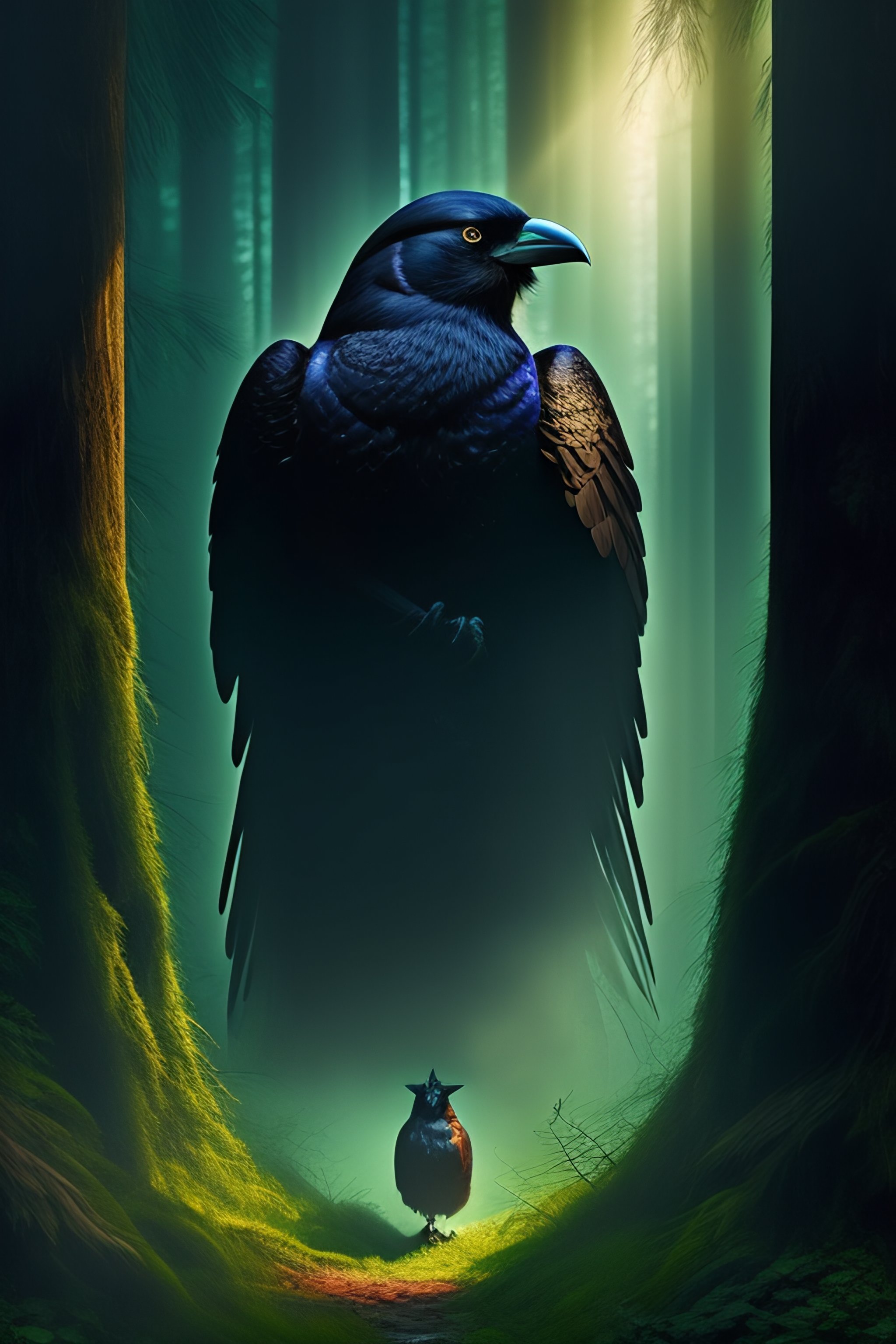 Lexica - Haunted forest, horror crow, warcraft style