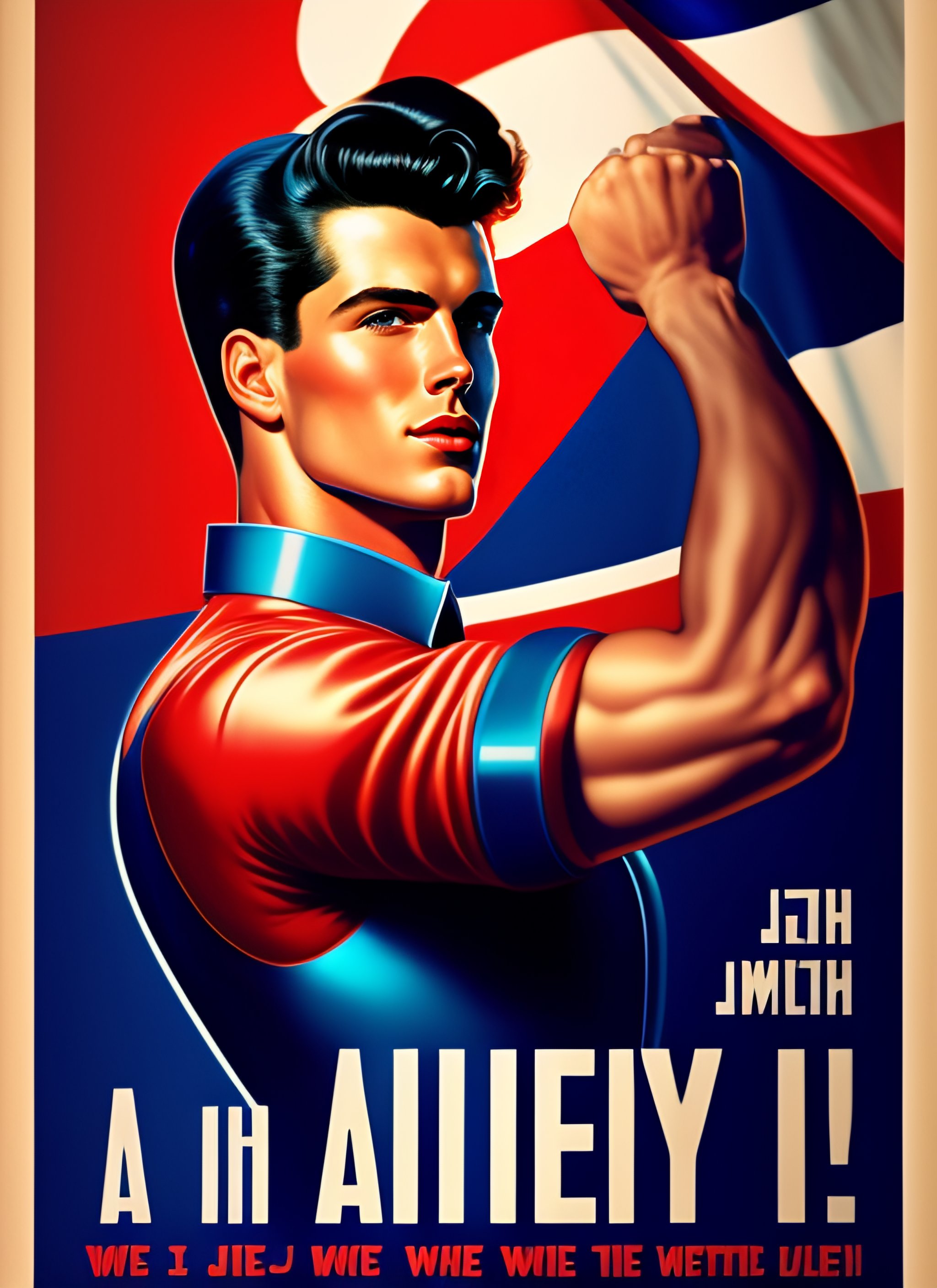 Lexica - A male young man the riveter "We can do it !" poster by John ...