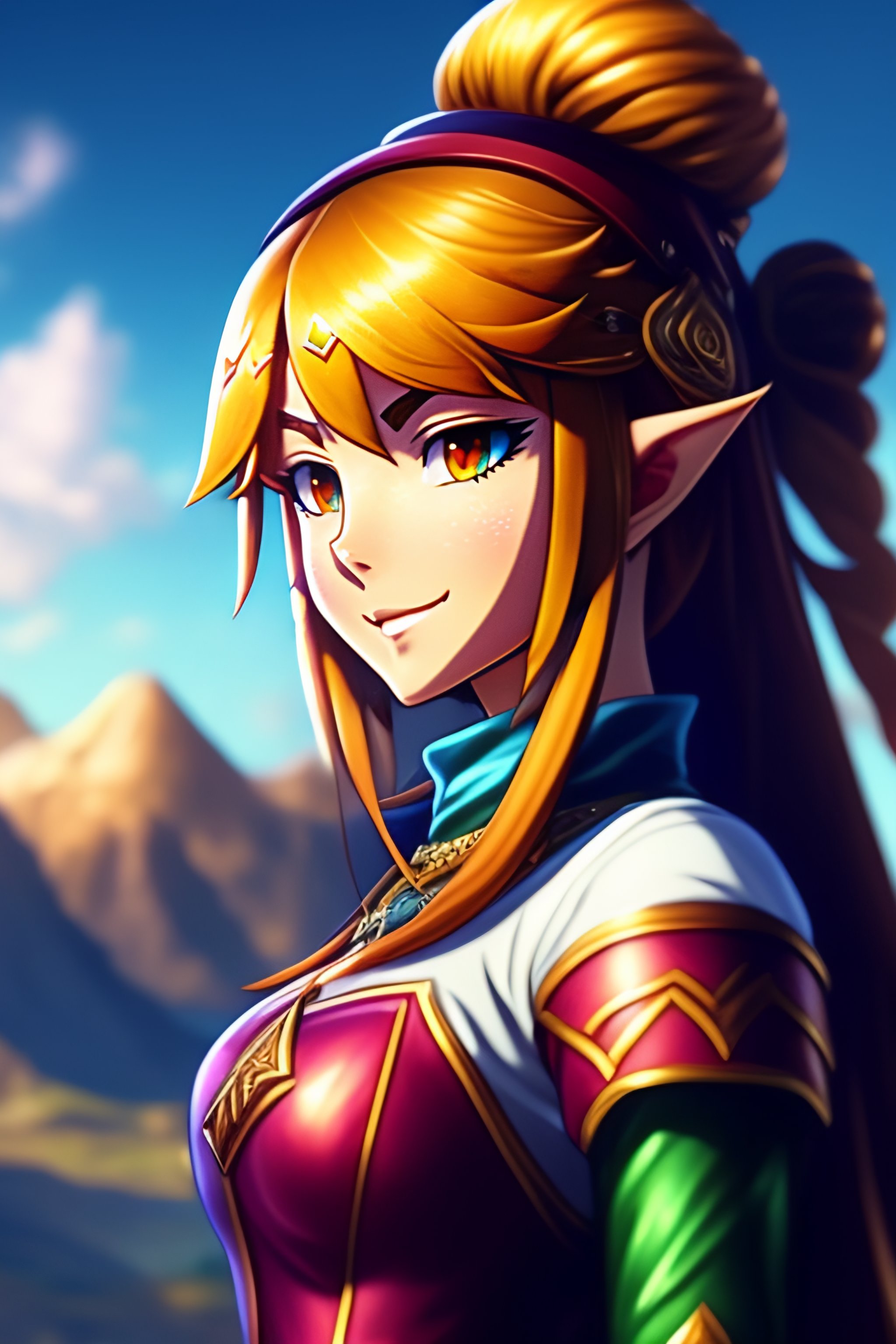 Lexica - Zelda from The Legend Of Zelda, anime style, masterpiece art ...