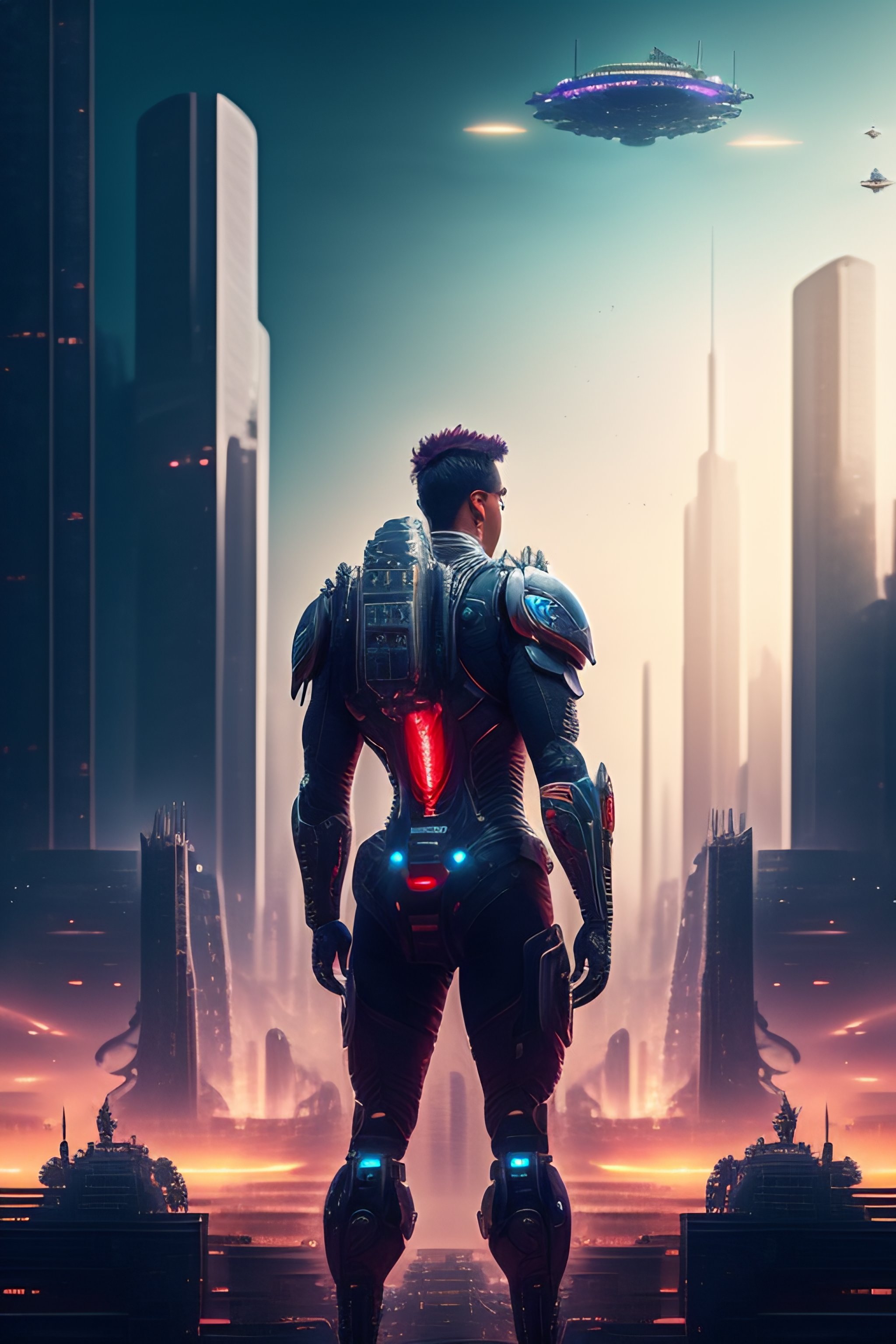 Lexica - Picture of a cyborg with mutated biological parts connected to ...