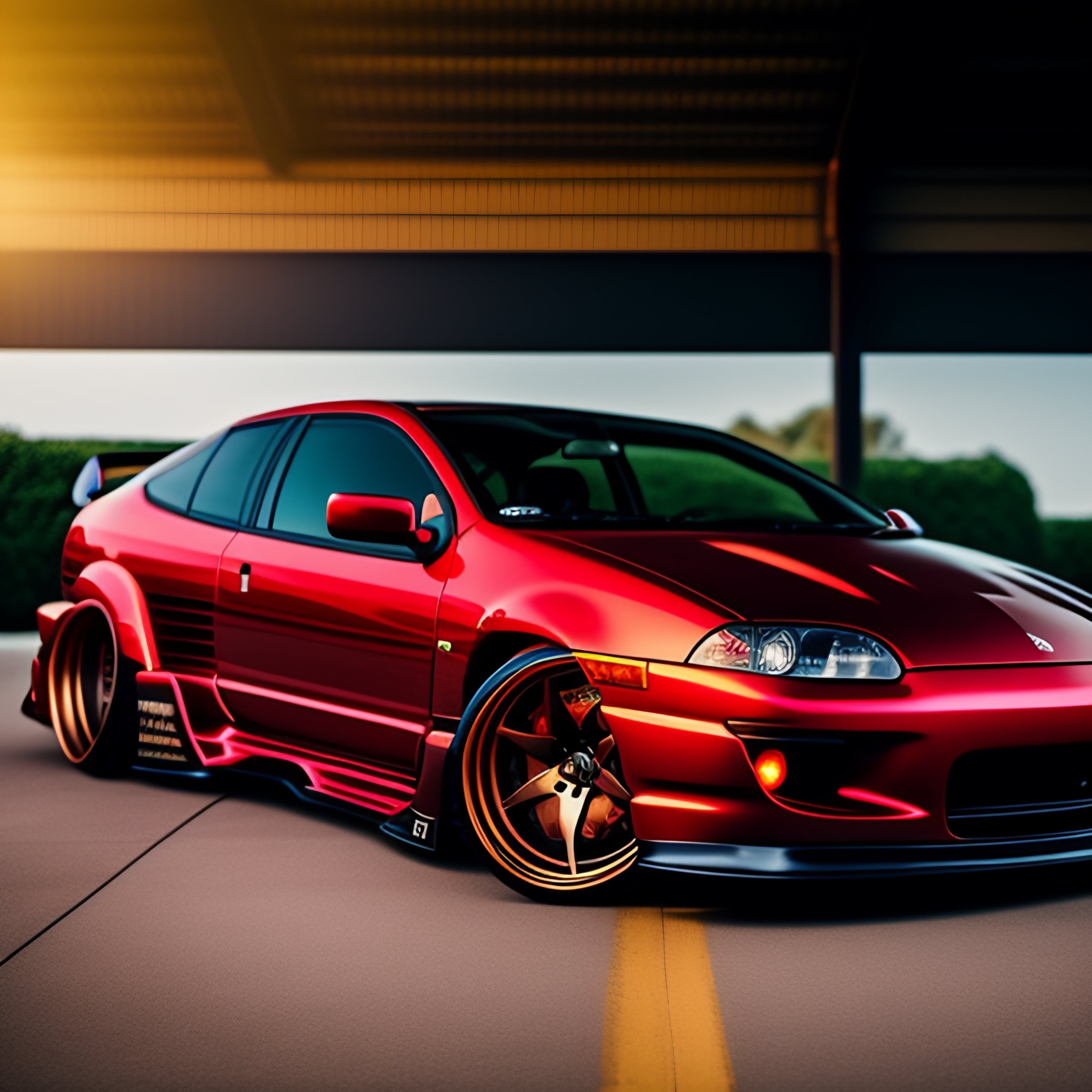 Lexica - A red mitsubishi eclipse 1999, rays volk racing te37v 18" rims ...