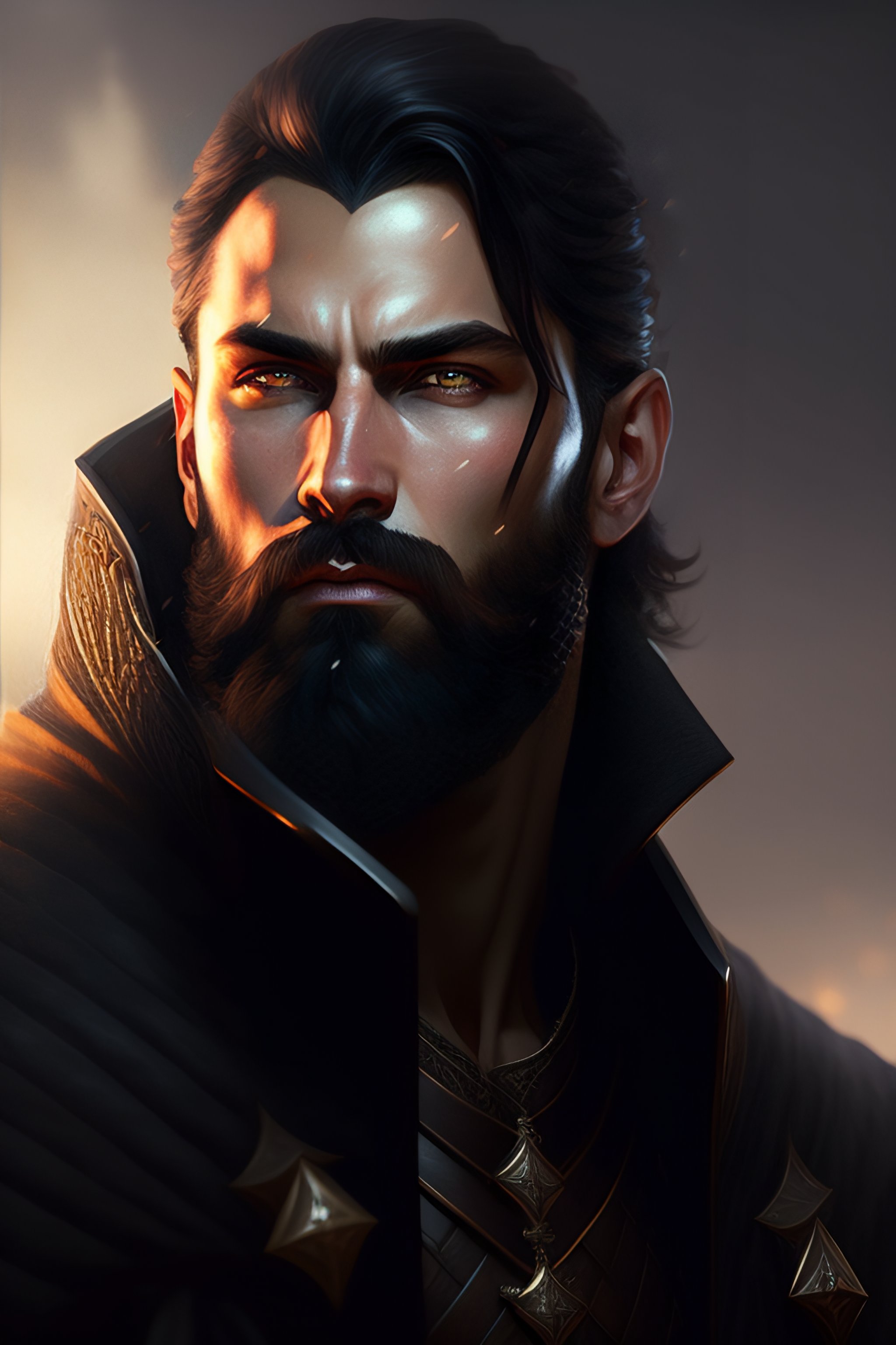 Lexica - Portrait of medieval russian man assassin dark hair, dark ...