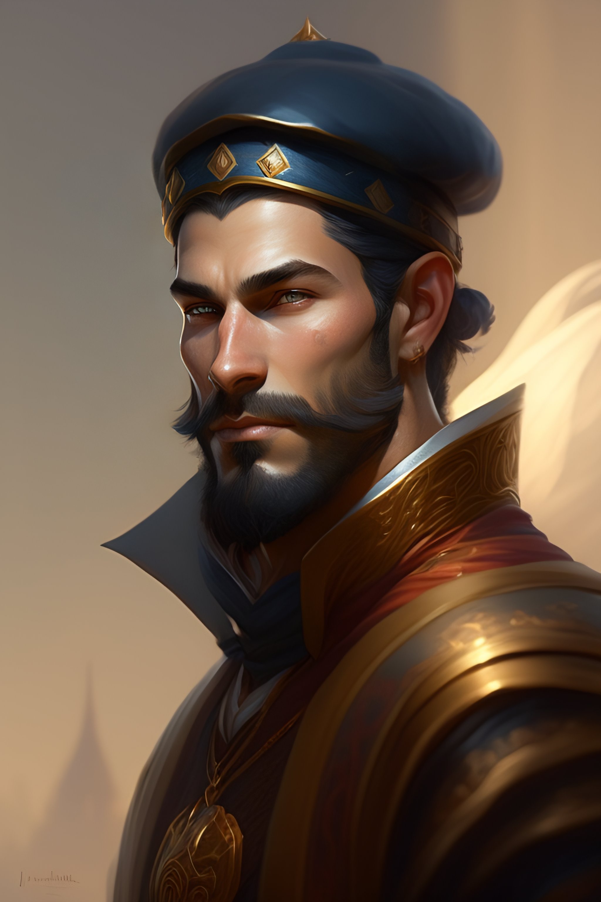 Lexica - A detailed portrait of a cute calm man, by justin gerard and ...