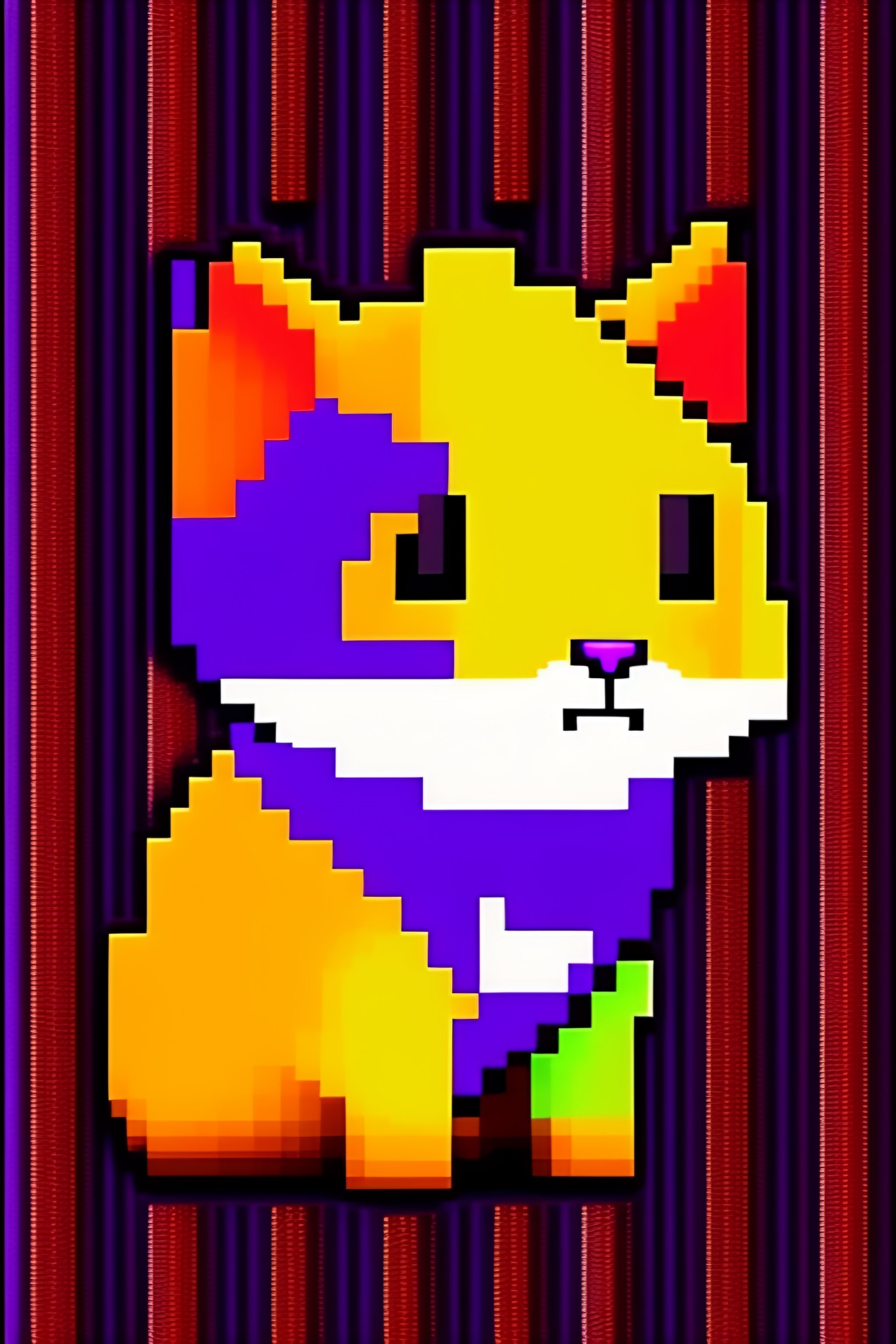 Lexica - A 2d 16-bit pixel happy cat video game sprite that is orange ...