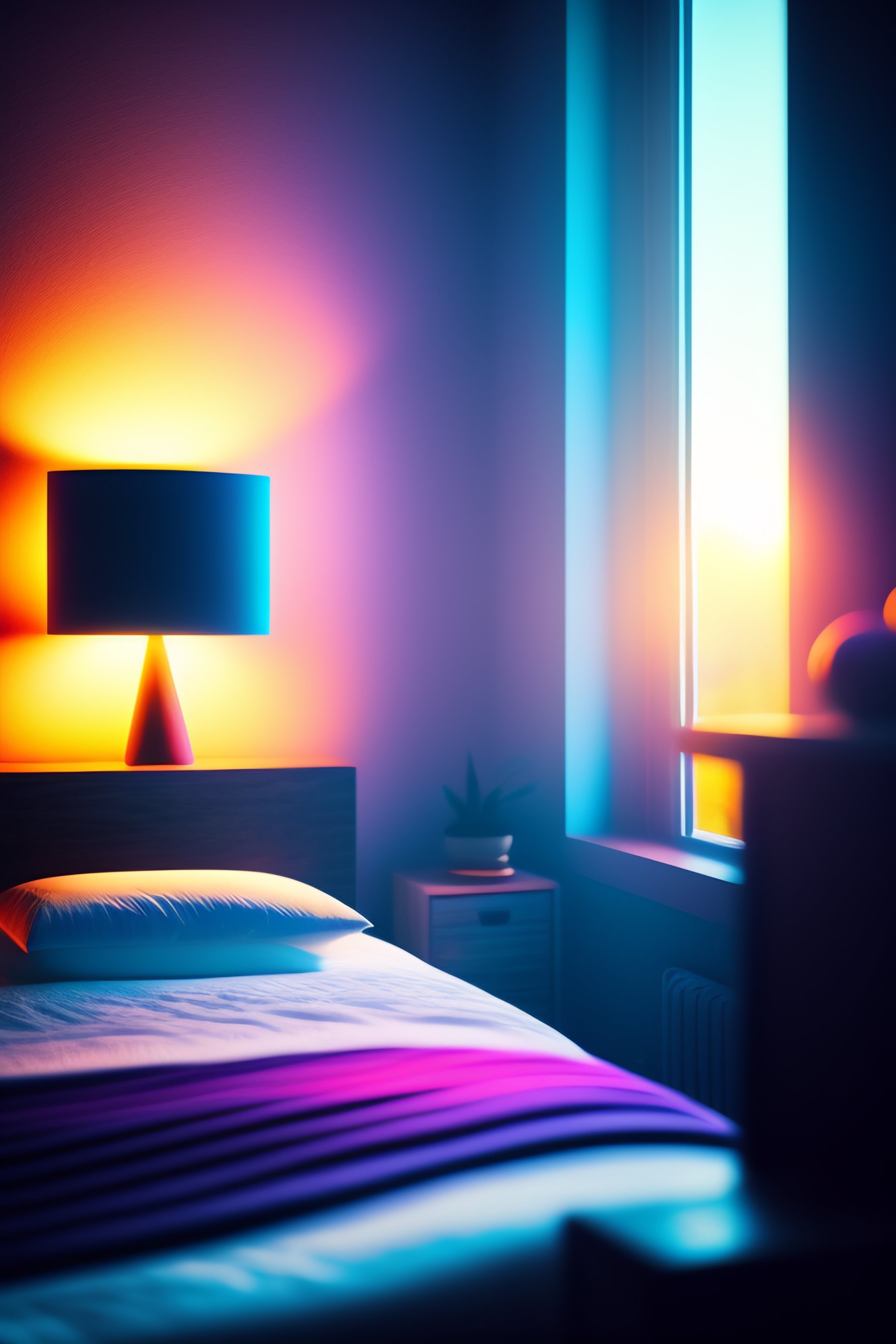 Lexica - Rock bedroom, synth vibe, vaporwave colors, lens flare, moody ...