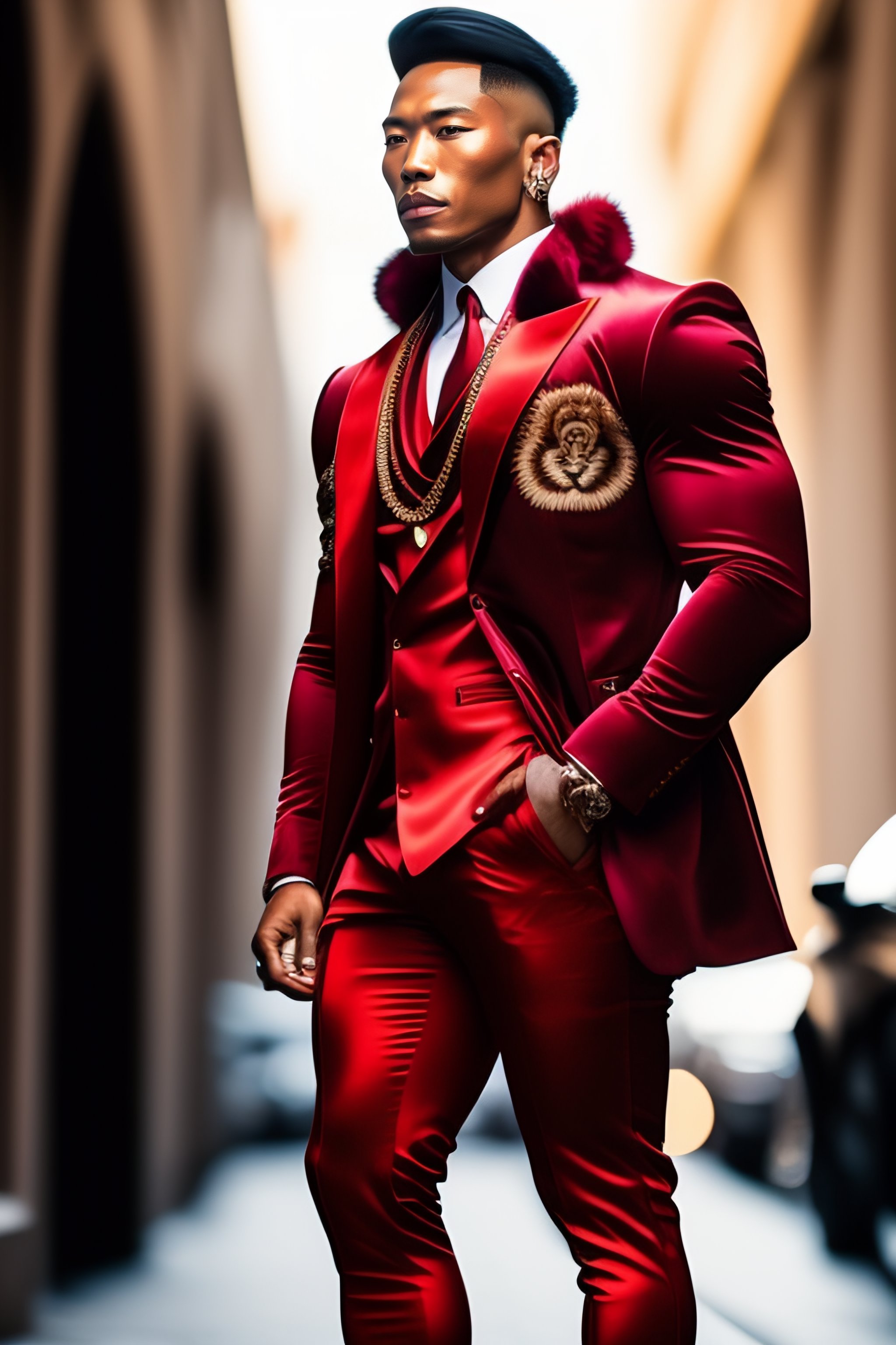 Lexica - Super rich monkey wearing expensive clothes