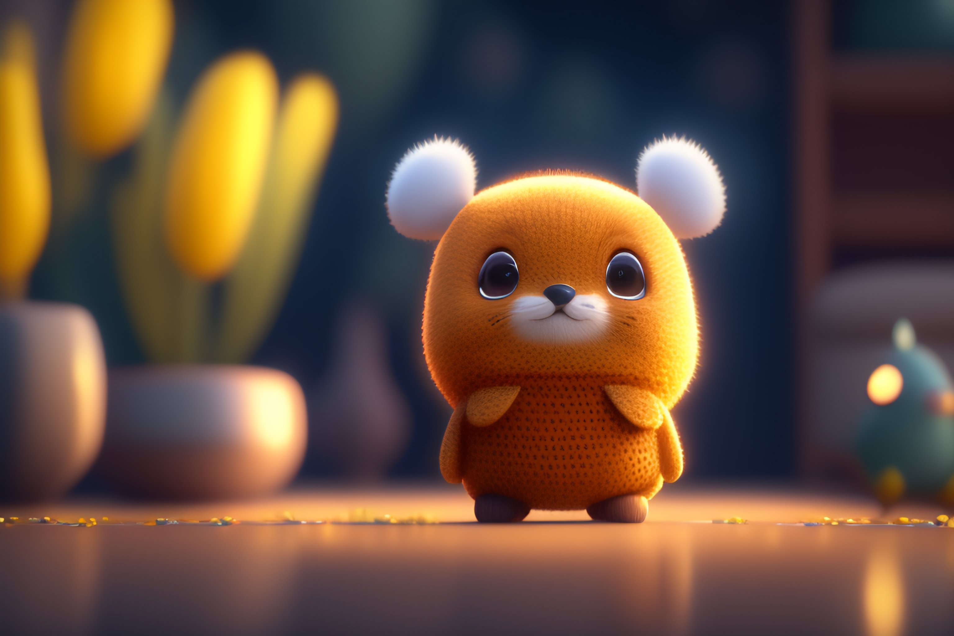 Lexica - Cute adorable little buo waving and smiling greeting me ...