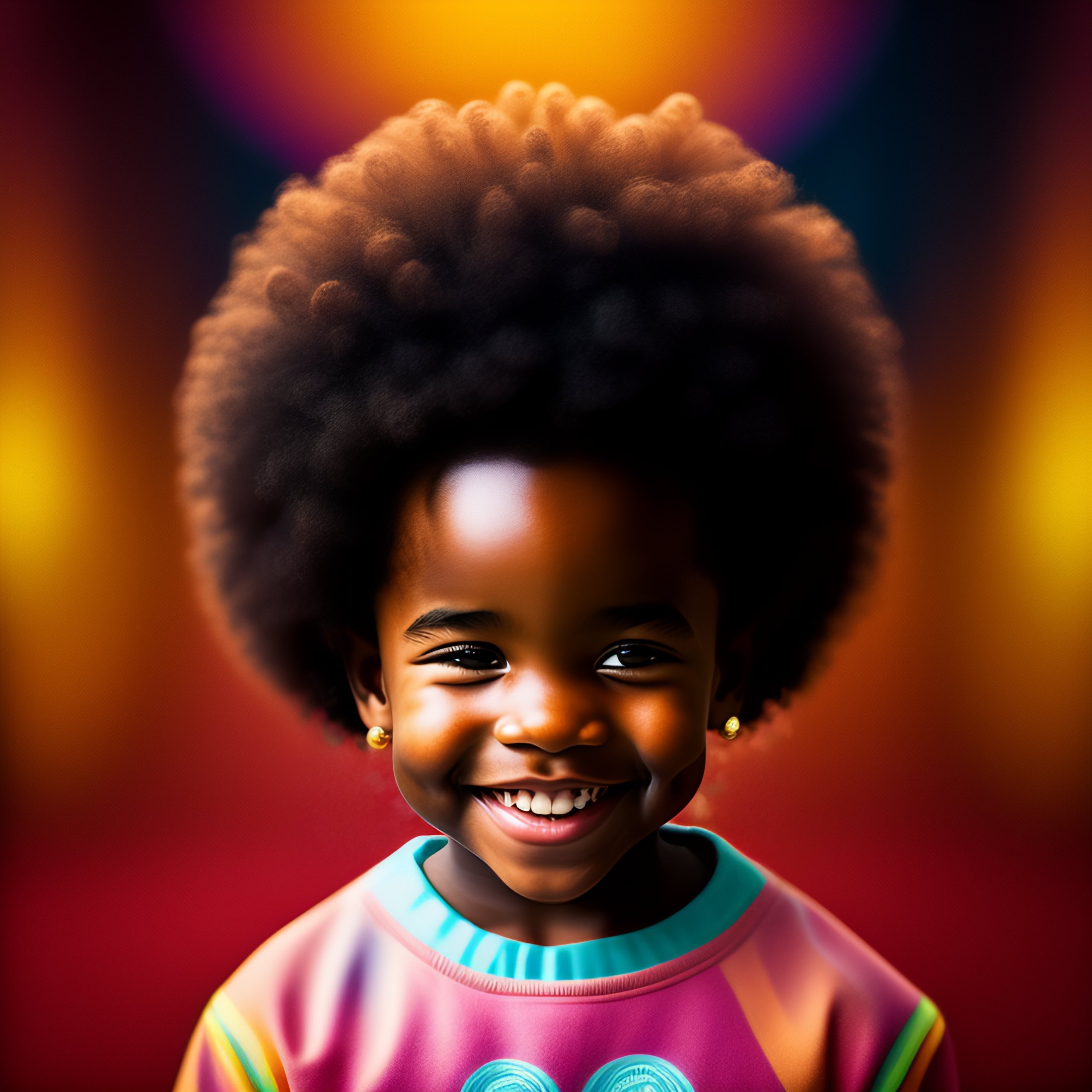 Lexica - A happy afro child, Photography style