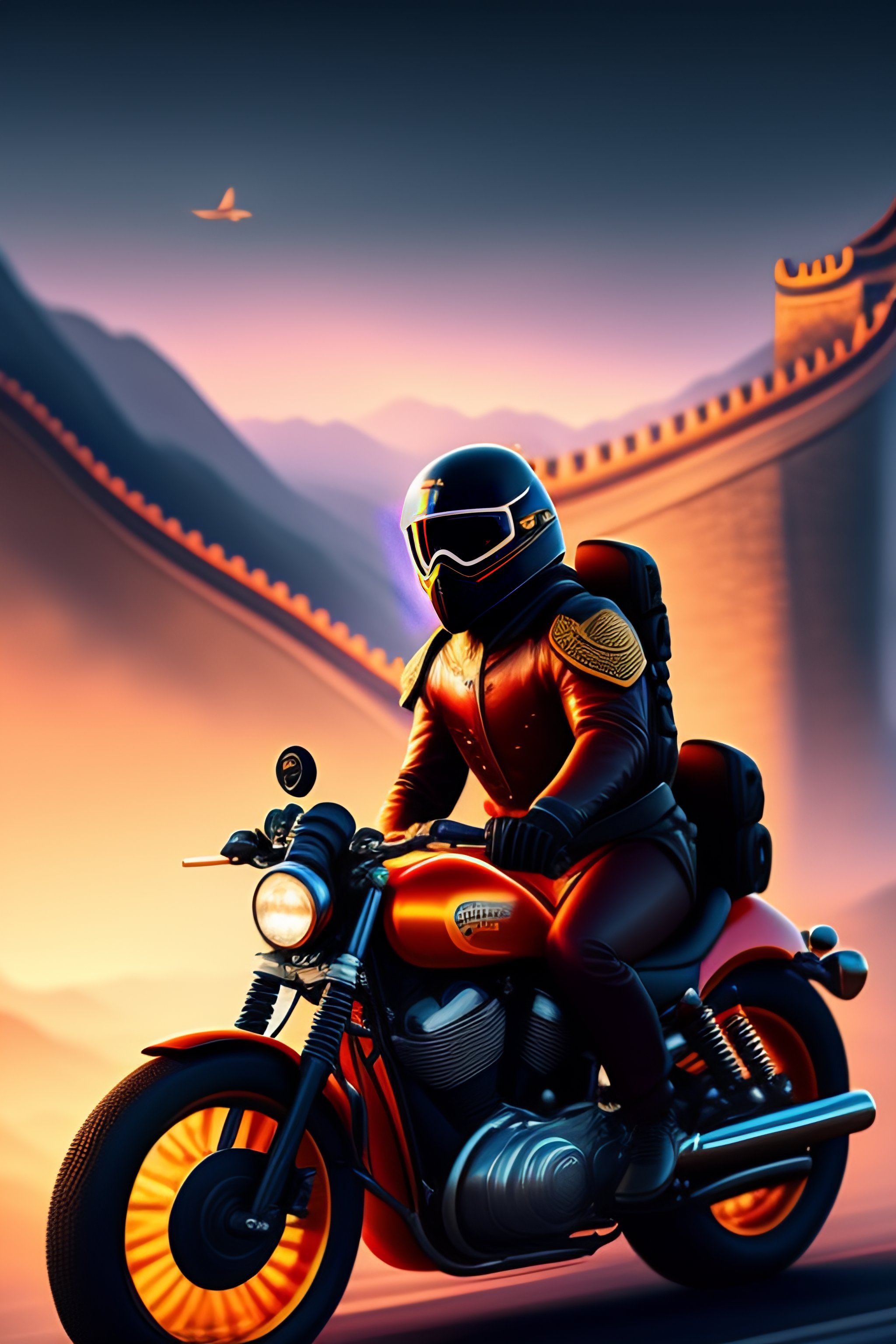 Lexica - An action scene of joe biden riding a motorcycle, dressed as a ...
