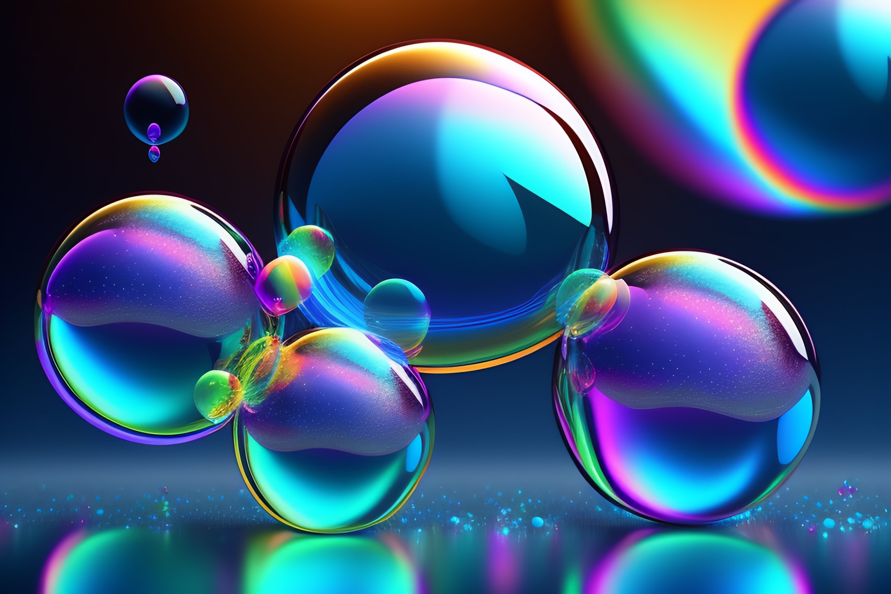 Lexica - Bubbles filled with electric charge, 4k, digital art, ultra high details