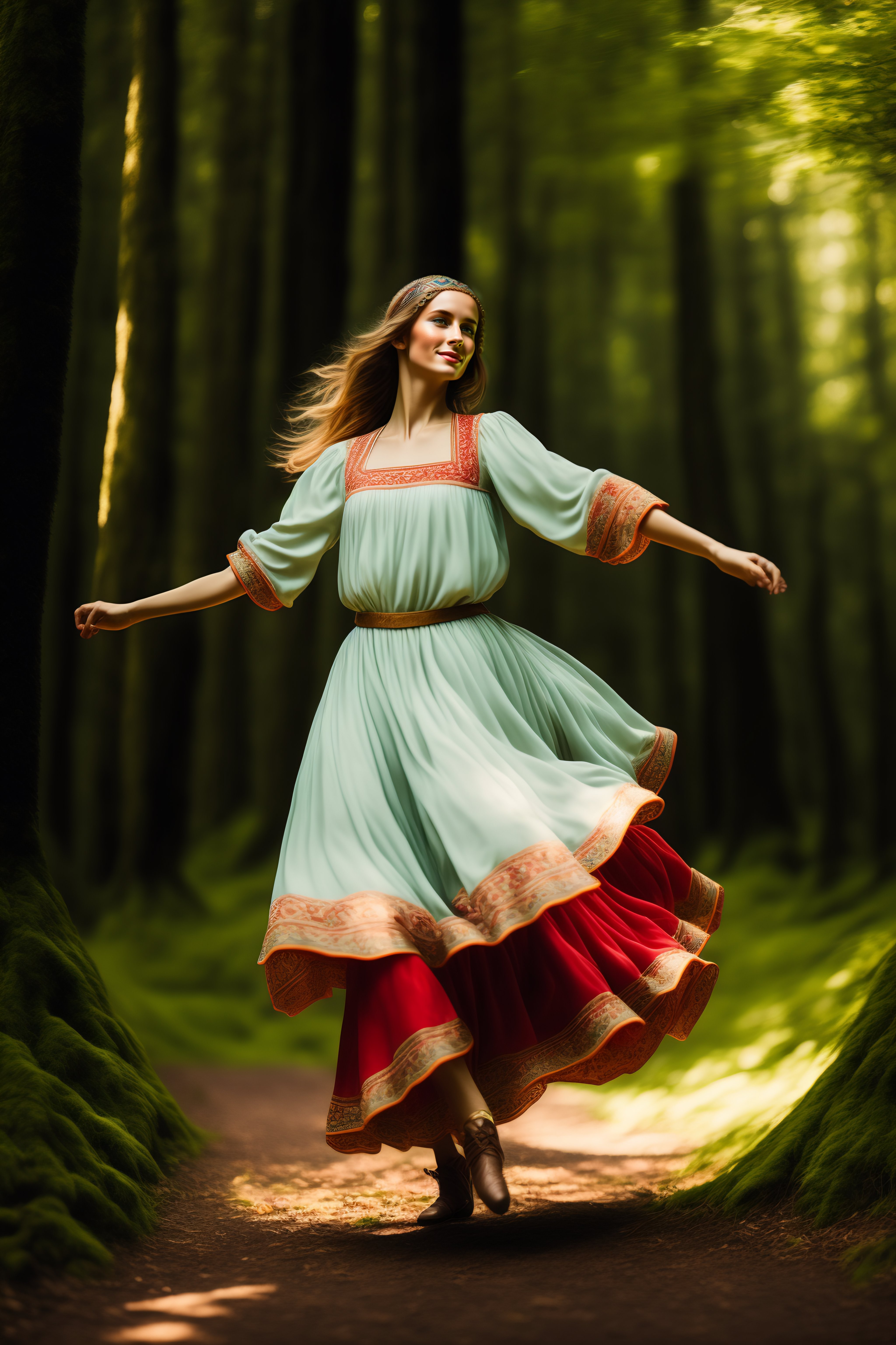 Lexica - Slavic girl dancing in the Middle Ages forest