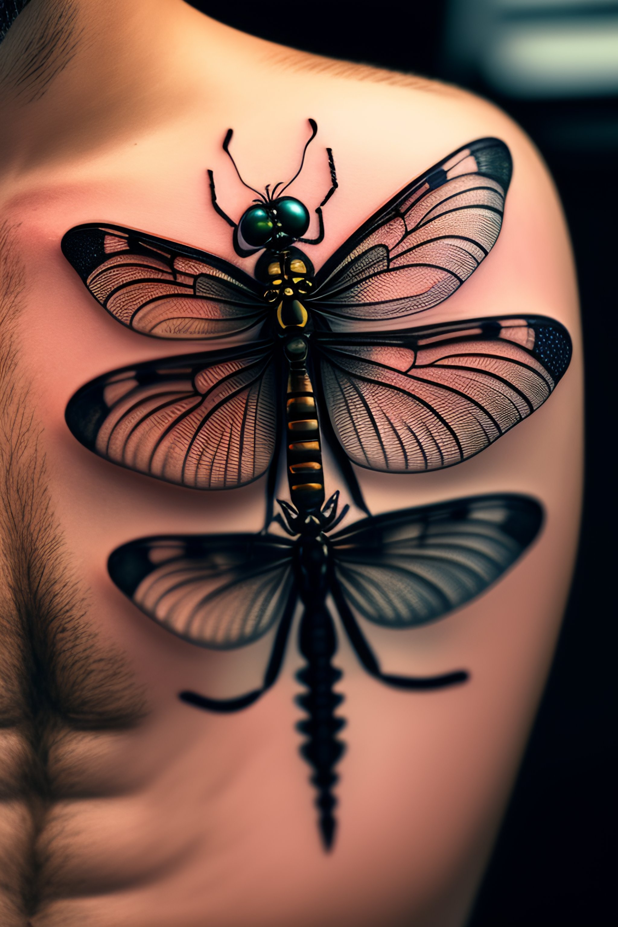 Lexica - A detailed tattoo sketch of what looks like a dragonfly in the ...