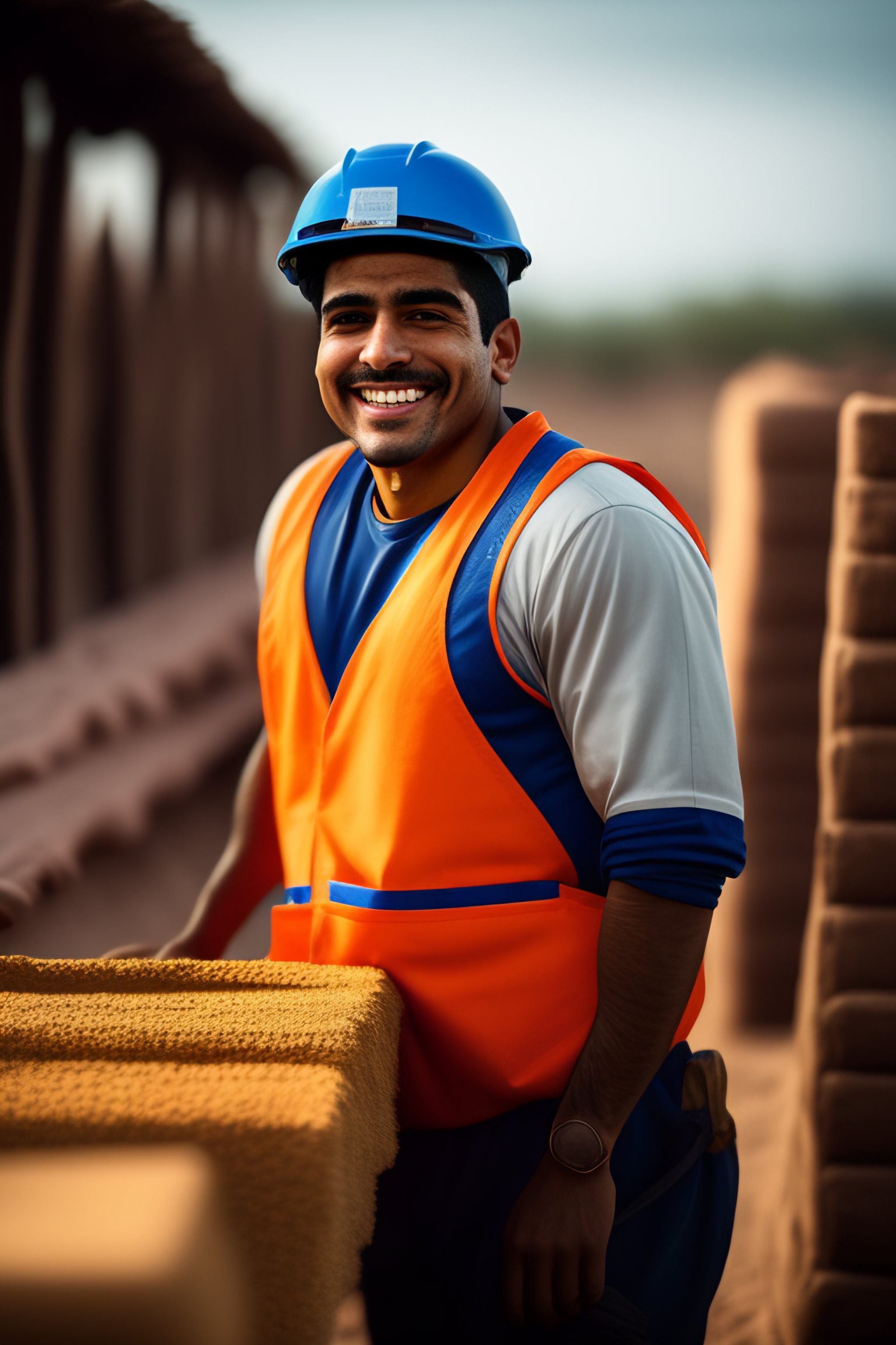 Lexica - Smiling hispanic laborer