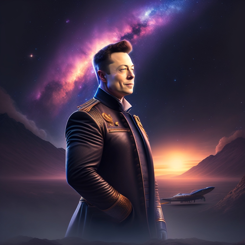 Lexica - Elon Musk, Stars, Space, 8k, old dress, Milky way