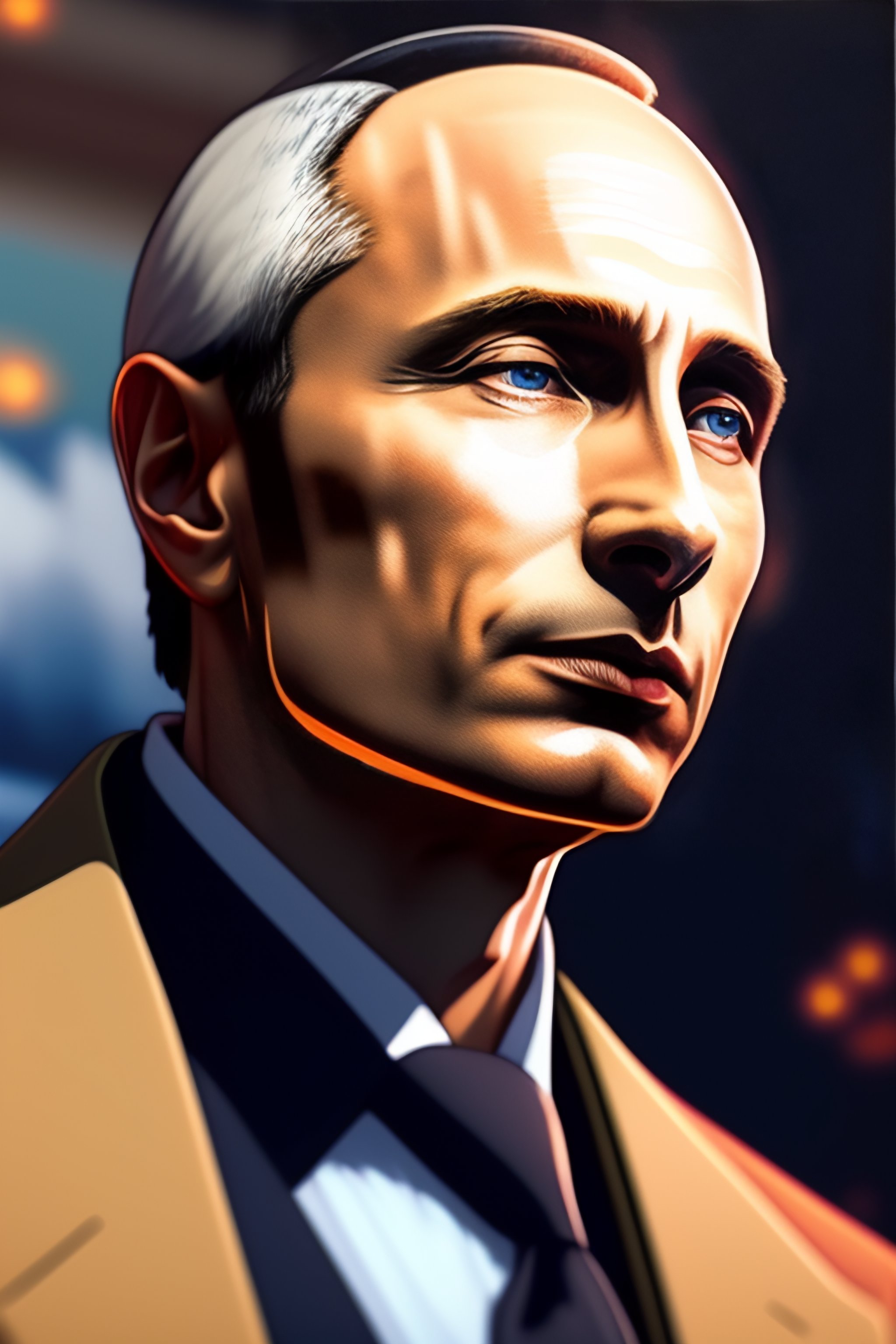 Lexica - High quality portrait of vladimir putin. art by makoto shinkai ...