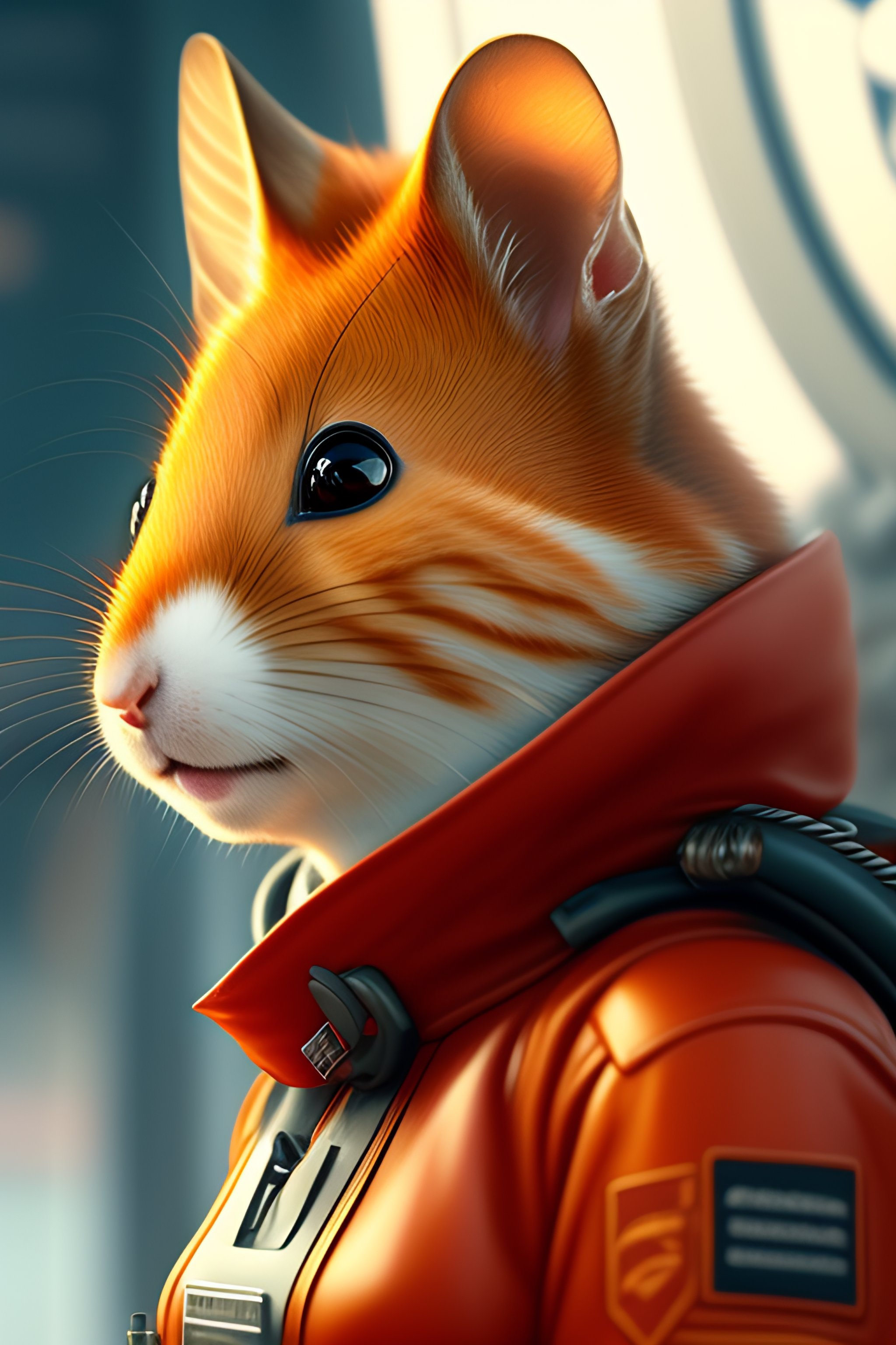 Lexica - Anthropomorphic red hamster pilot wired to commands, detailed ...
