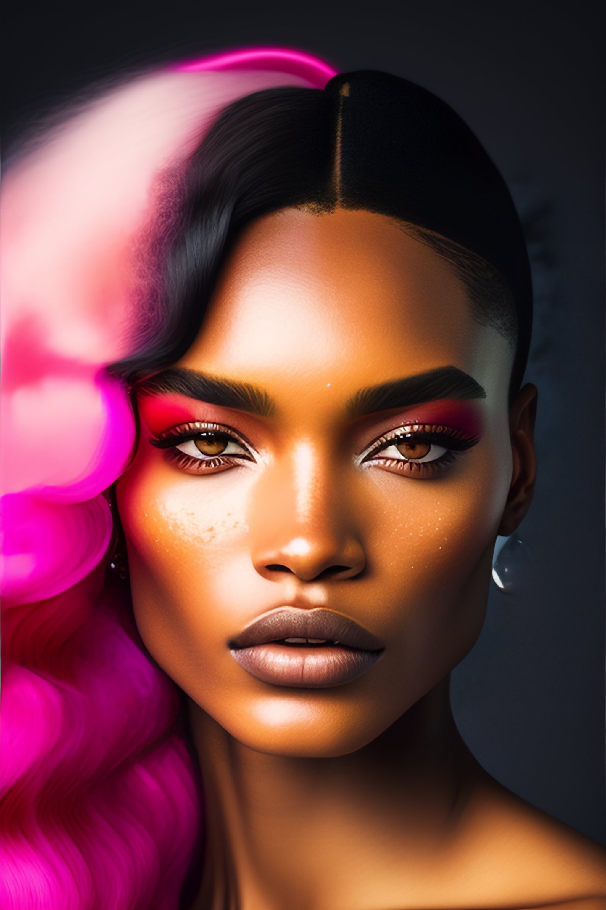 Lexica - A photo close-up of a beautiful long haired woman with light ...