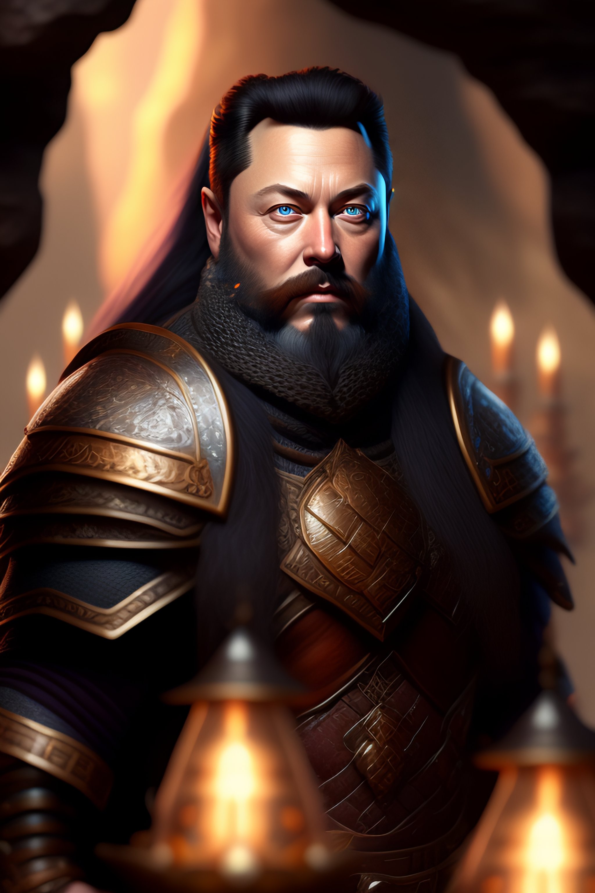Lexica - Elon Musk as a dwarven warrior in a mysterious cave, highly ...