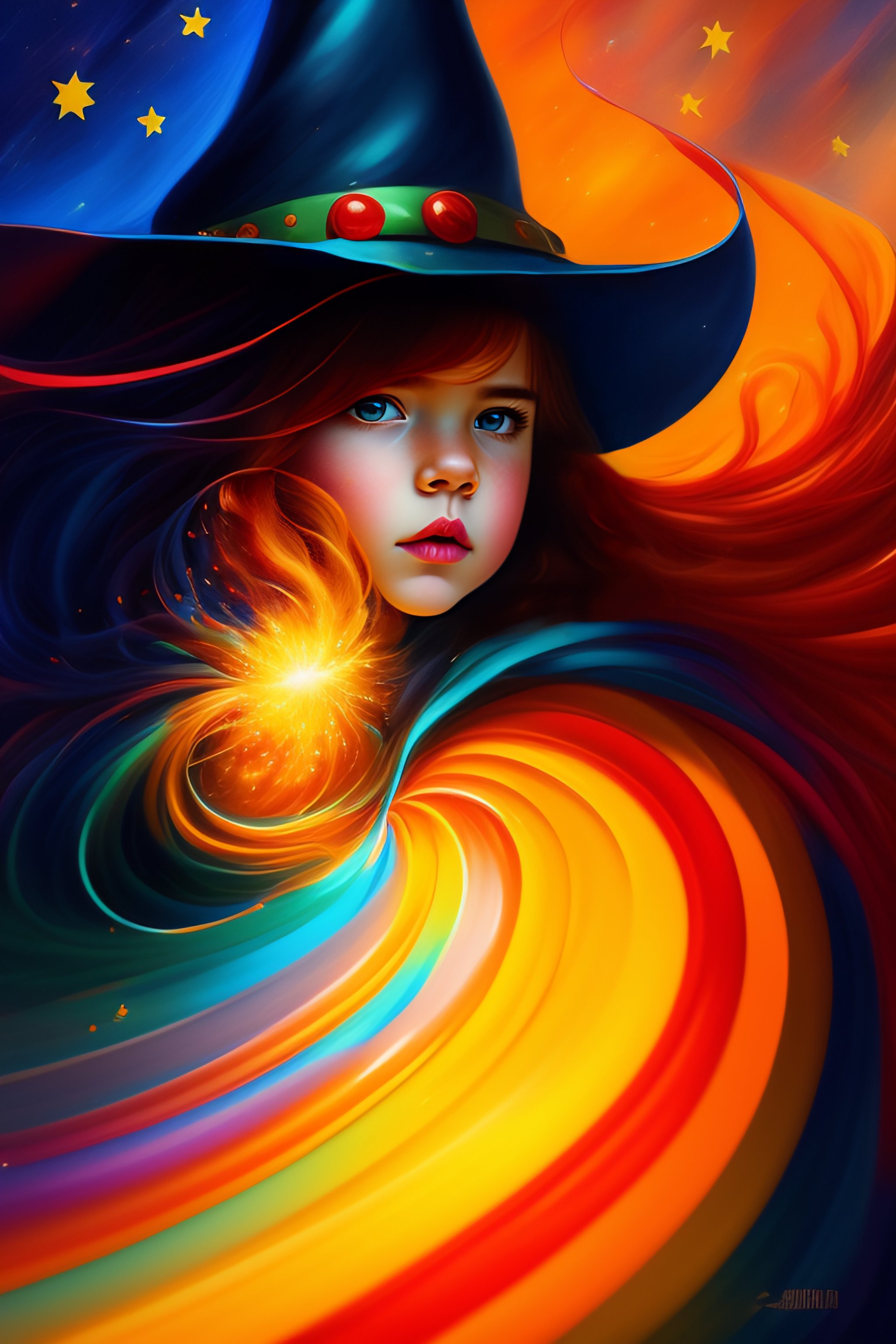 Lexica - Little witch explosion of primary color