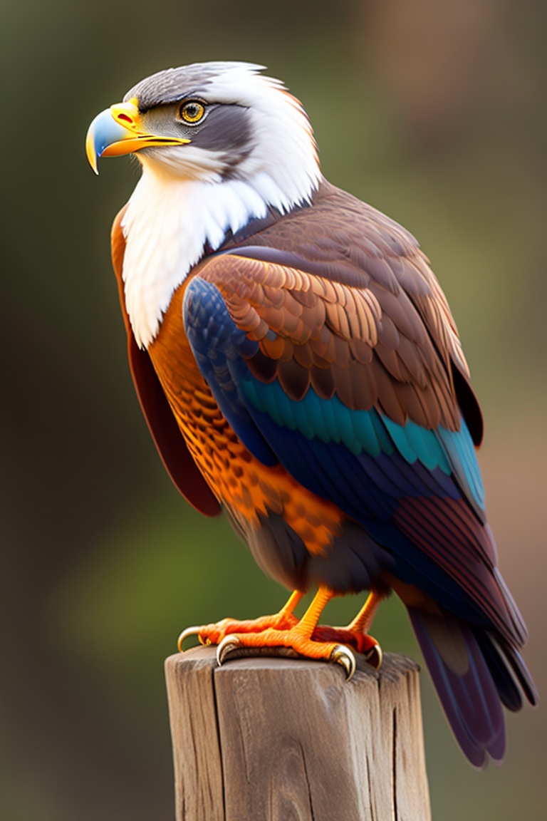 Lexica - Illustrate the eagle perched on a sturdy branch, emanating ...