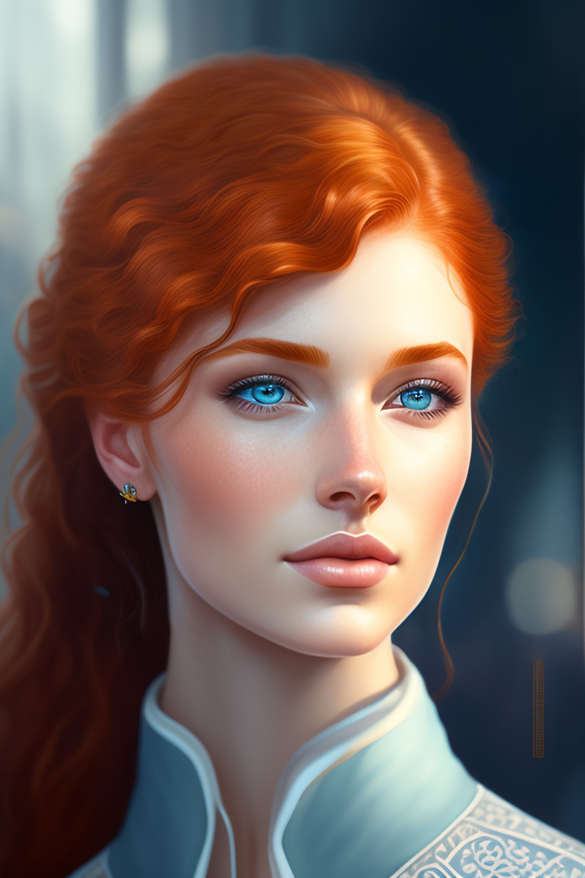 Lexica - A highly detailed illustration of ginger haired young lady ...