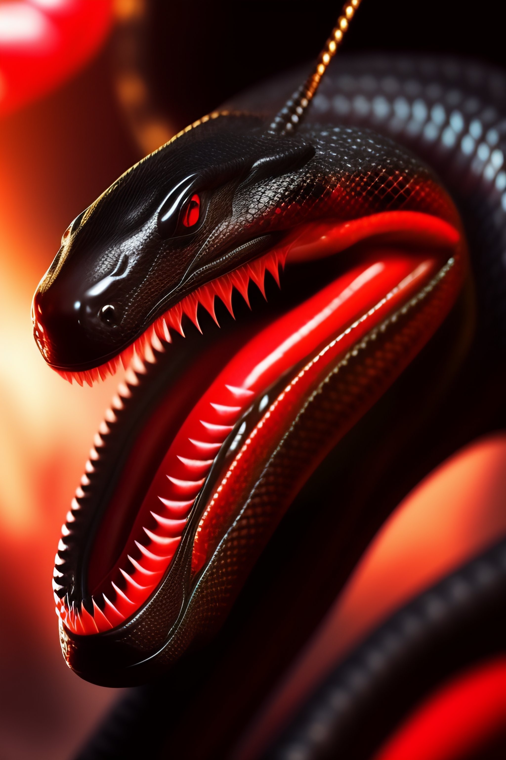 Black And Red Snake Wallpaper
